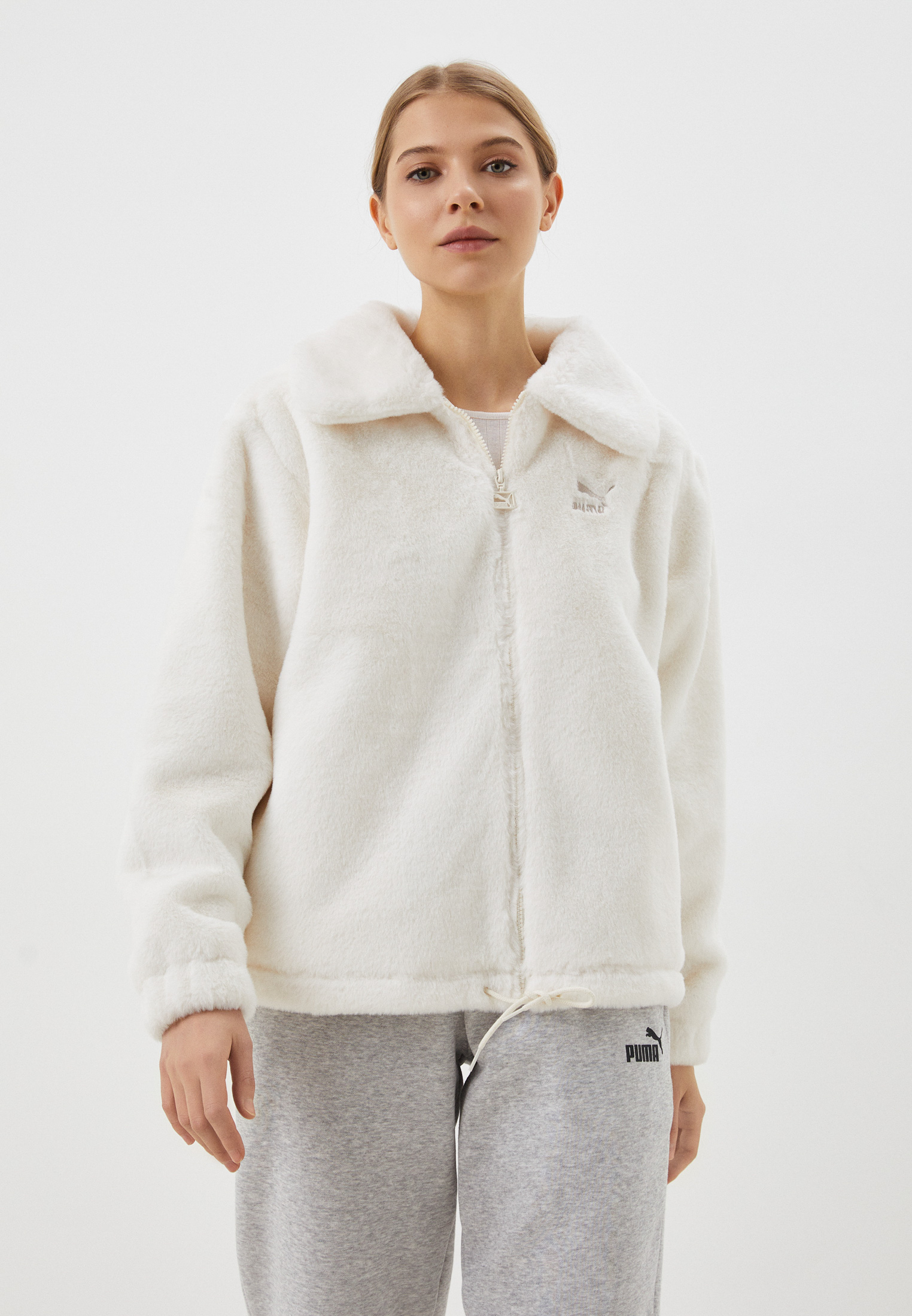 Шуба PUMA Classics Faux Fur Jacket Puma Black, цвет: белый ...