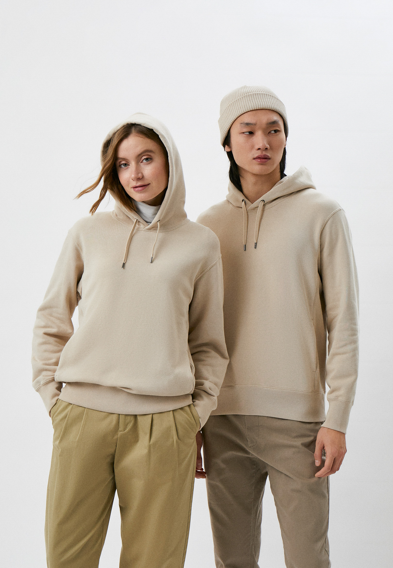 Худи UNIQLO, цвет: бежевый, RTLACE390501 — купить в интернет-магазине ...