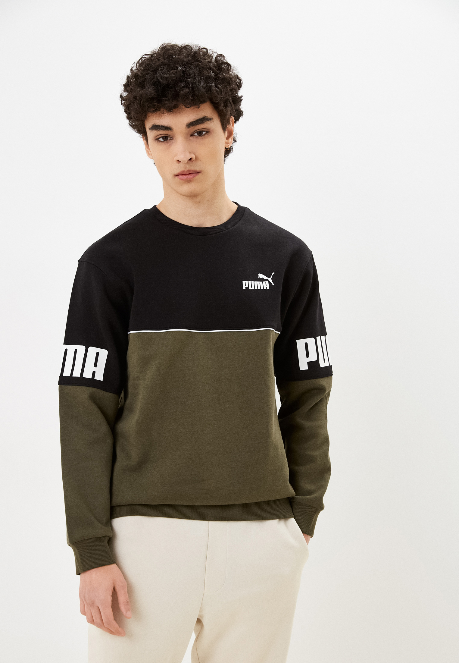 Свитшот PUMA Puma Power Colorblock Crew FL, цвет: мультиколор ...