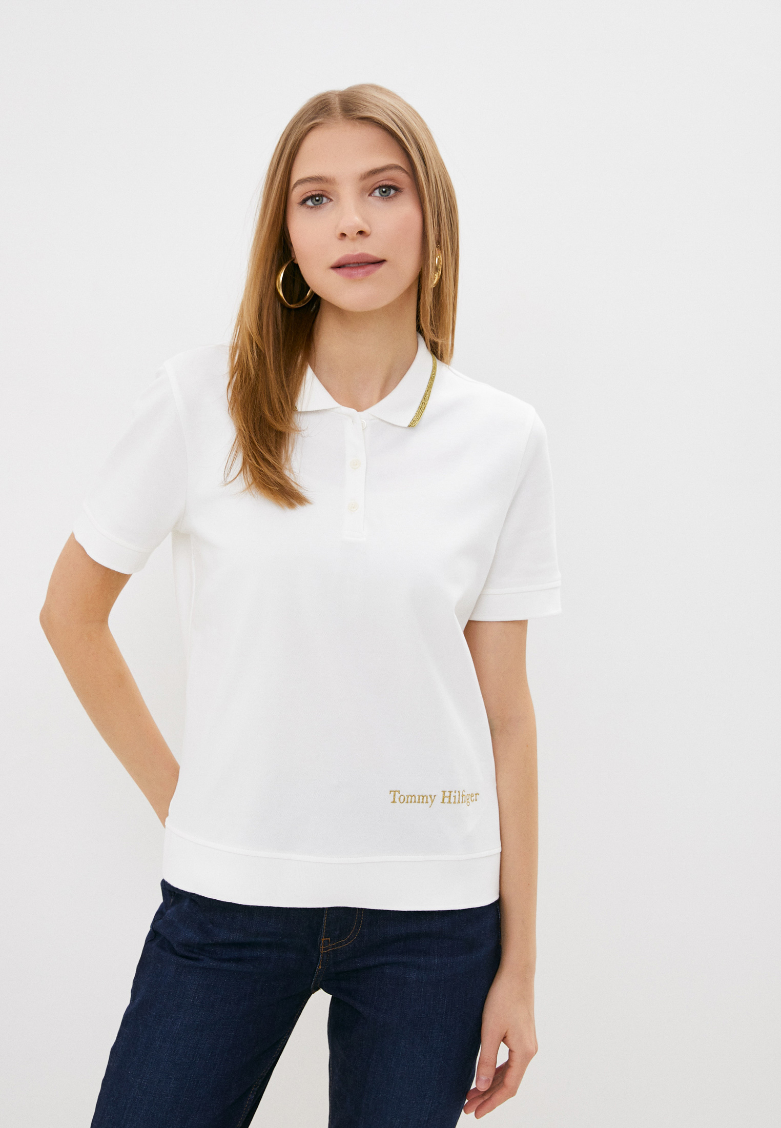 Поло Tommy Hilfiger, цвет: белый, RTLACE440301 — купить в интернет ...