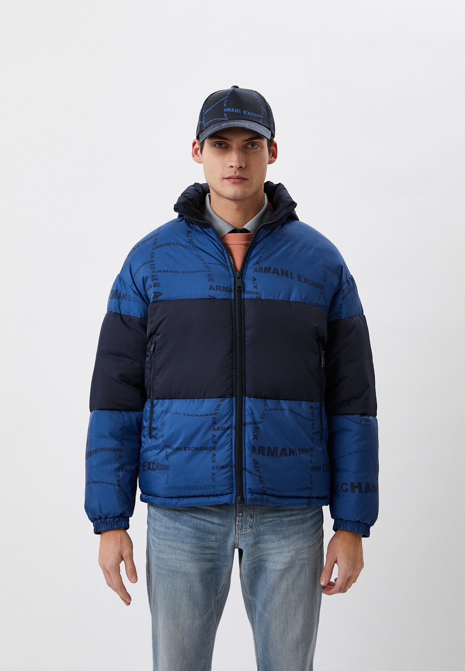 Куртка утепленная Armani Exchange, цвет: синий, RTLACF363601 — купить в ...