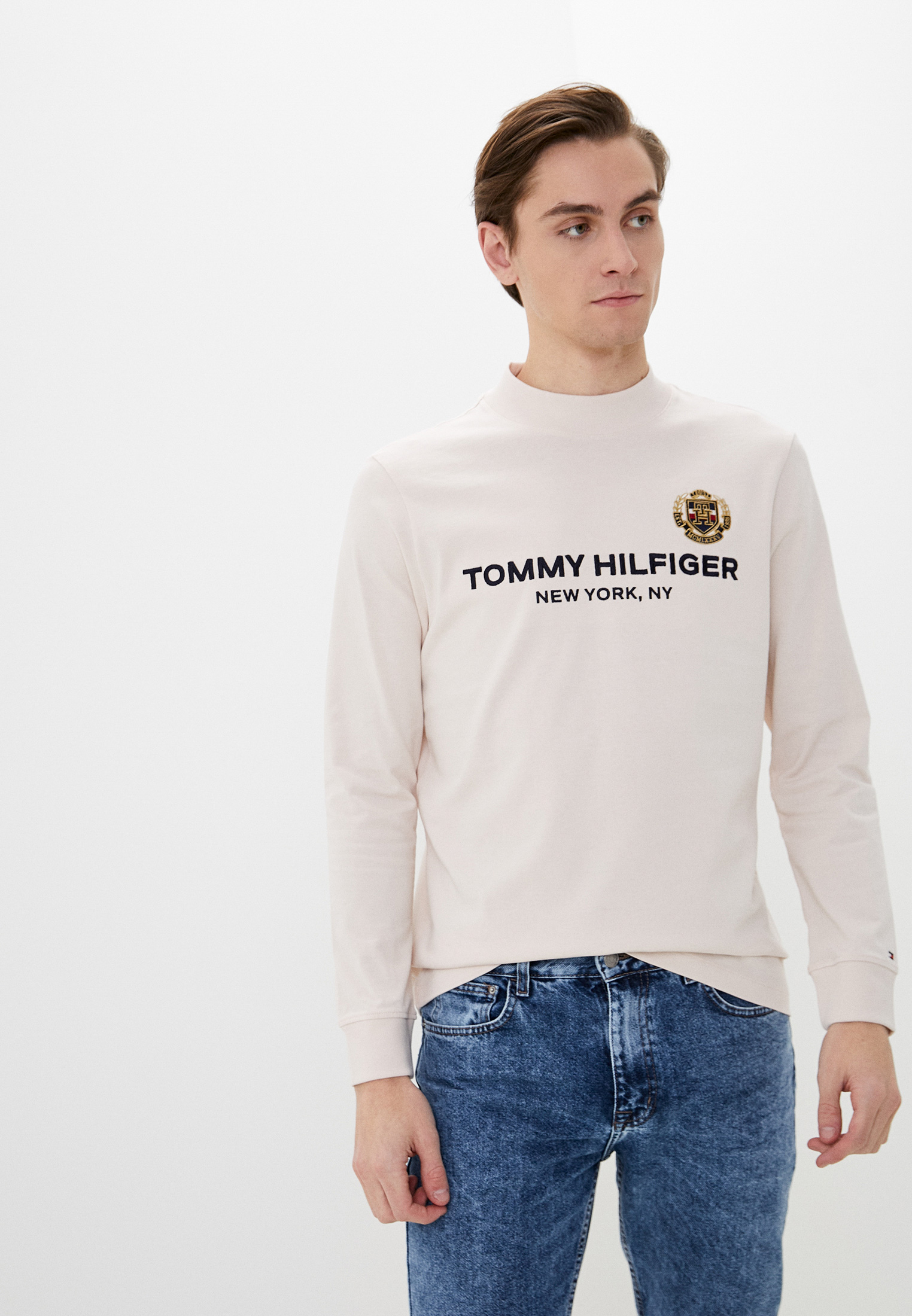 Лонгслив Tommy Hilfiger, цвет: бежевый, RTLACF694901 — купить в ...