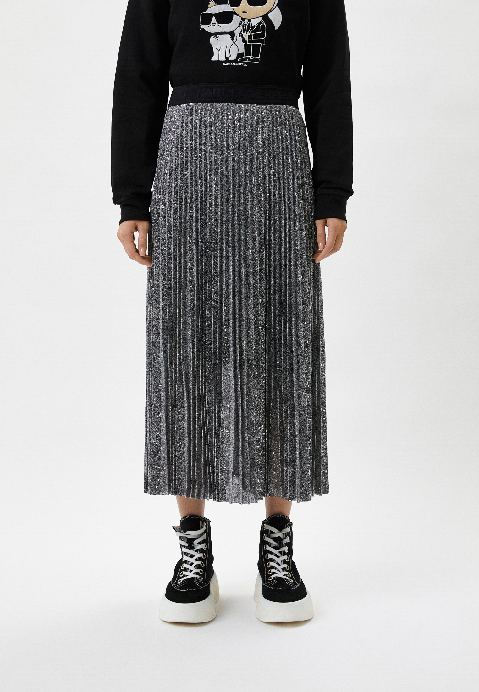Юбка Karl Lagerfeld, цвет: серебряный, RTLACG069301 — купить в интернет ...