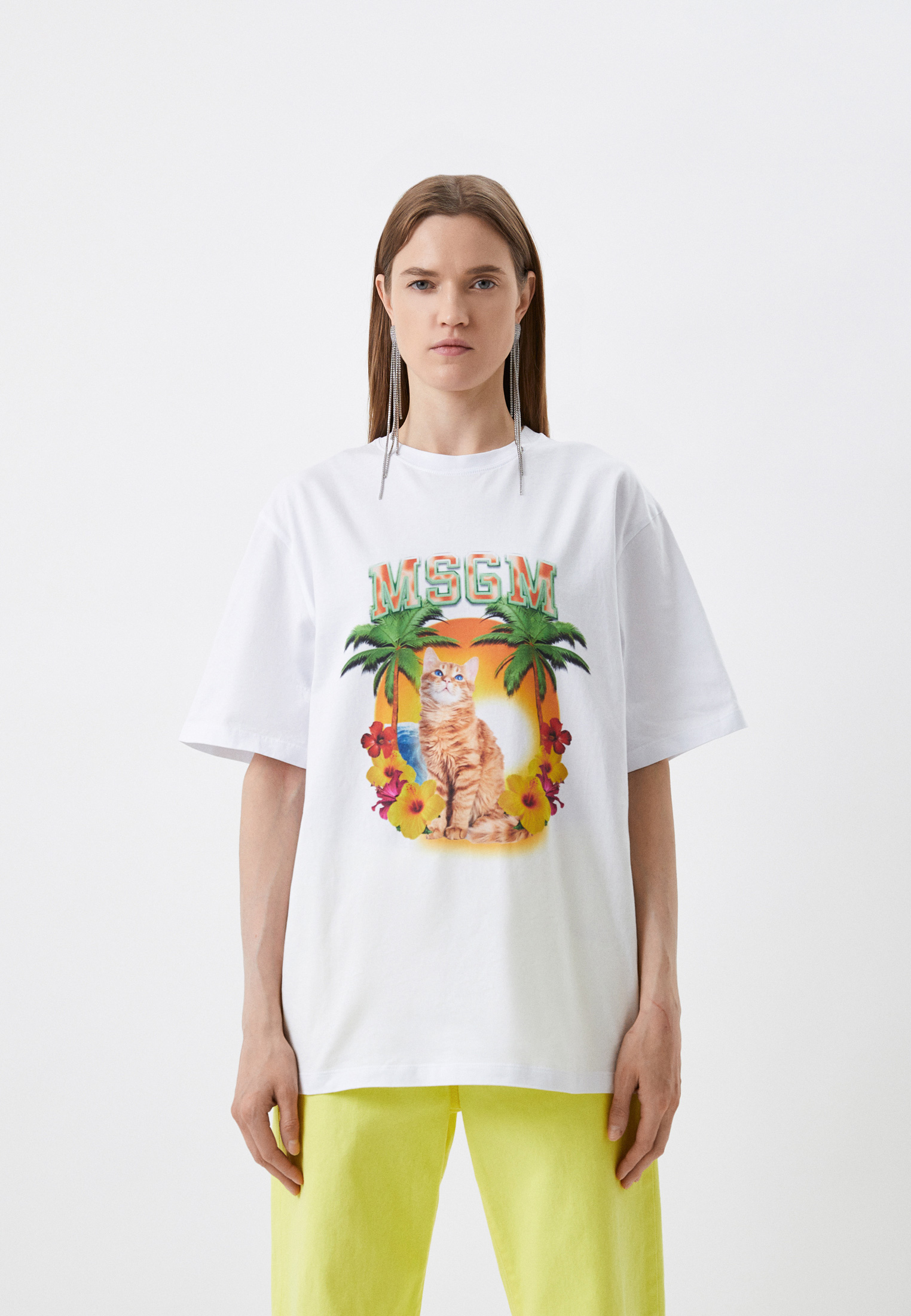 Футболка MSGM, цвет: белый, RTLACG242001 — купить в интернет-магазине ...