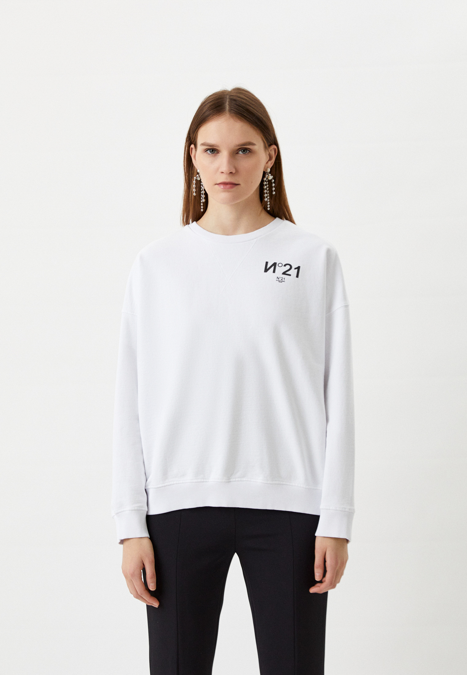 Свитшот N21, цвет: белый, RTLACG288501 — купить в интернет-магазине Lamoda