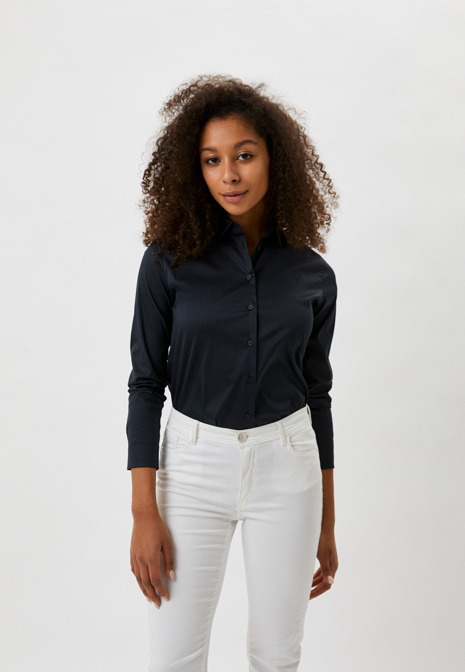 Рубашка UNIQLO из хлопка SUPIMA, цвет: черный, RTLACG428401 — купить в ...