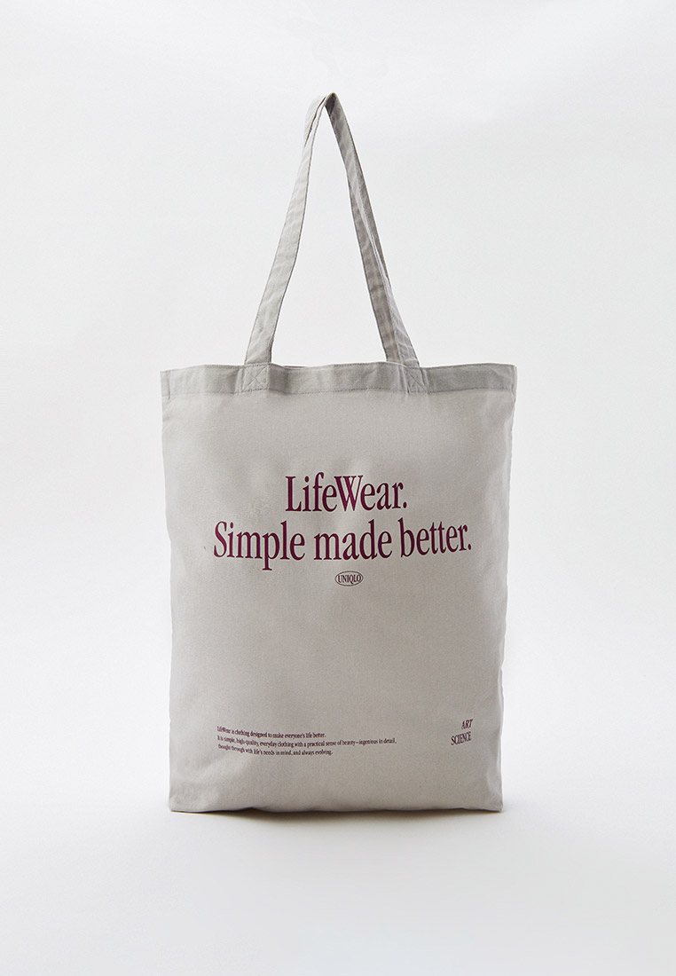 Сумка UNIQLO, цвет: серый, RTLACG456201 — купить в интернет-магазине Lamoda