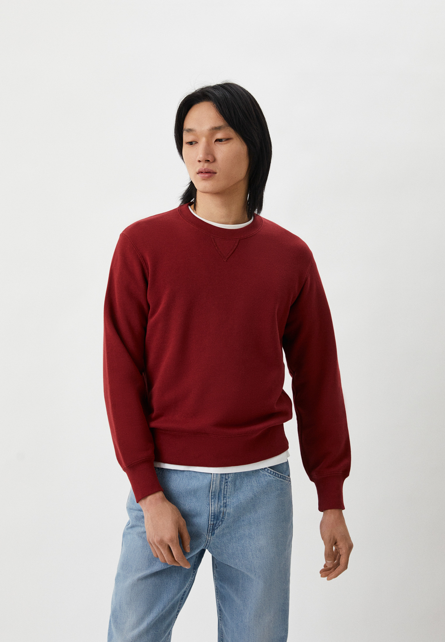 Свитшот UNIQLO, цвет: бордовый, RTLACG582001 — купить в интернет ...