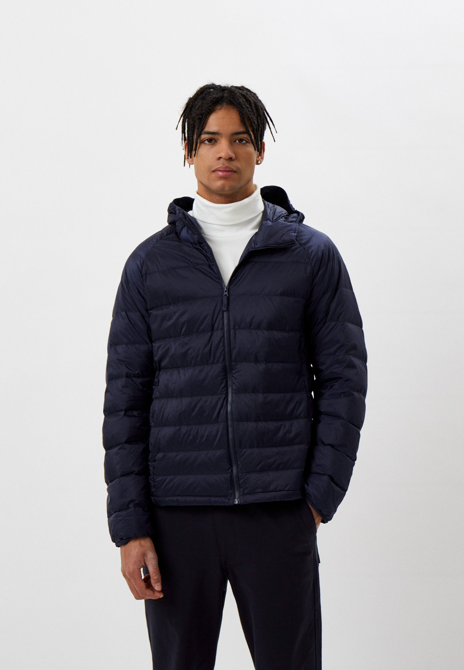 Пуховик UNIQLO ультралегкий с капюшоном, 3D-крой, цвет: синий ...