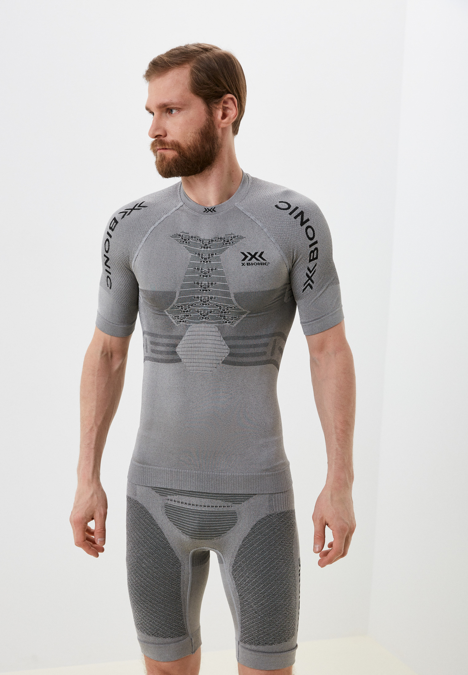 Футболка спортивная X-Bionic FENNEC 4.0 RUN SHIRT SH SL, цвет: серый ...