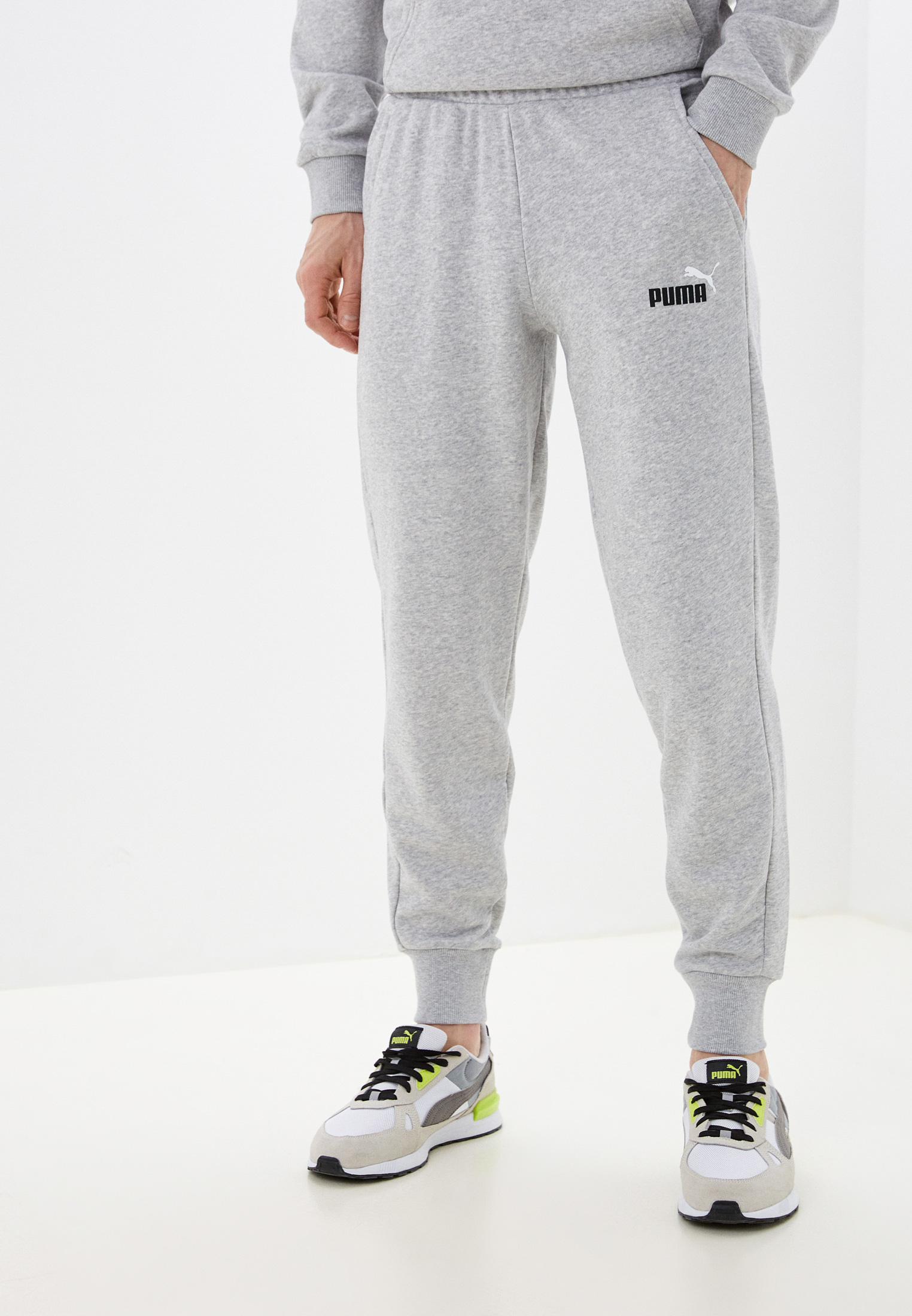 Брюки спортивные PUMA ESS+ 2 Col Logo Pants TR cl Light Gray H, цвет ...