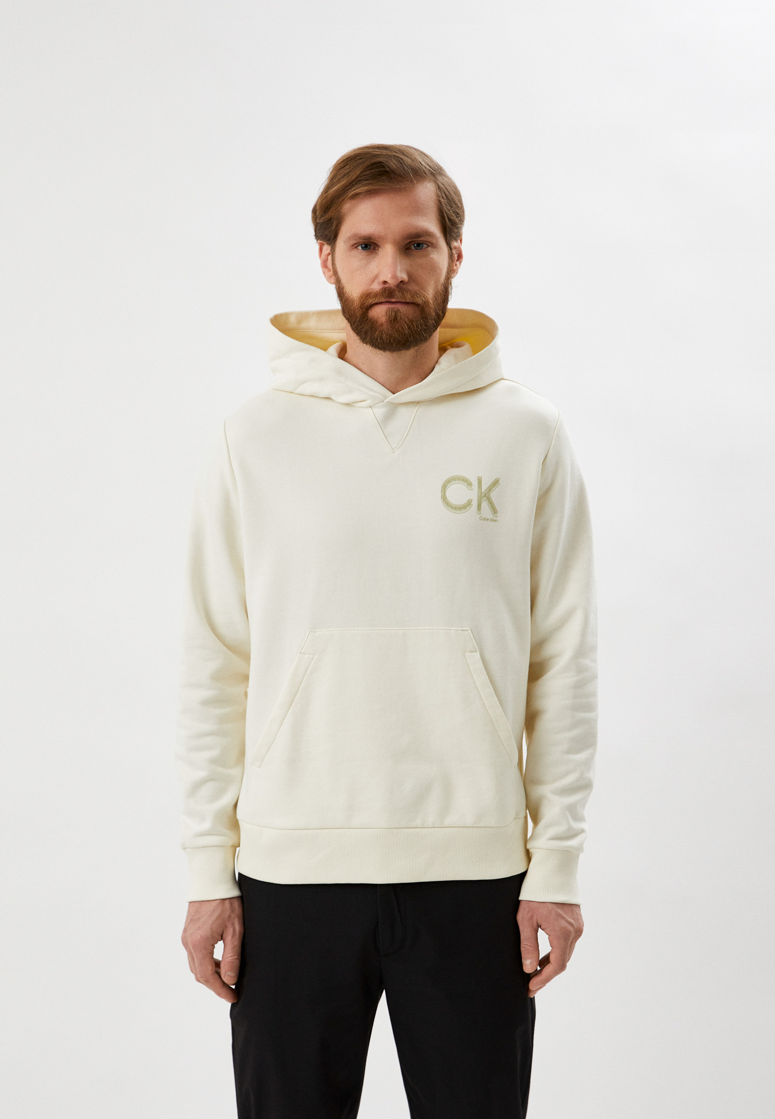 Худи Calvin Klein, цвет: бежевый, RTLACH845001 — купить в интернет ...