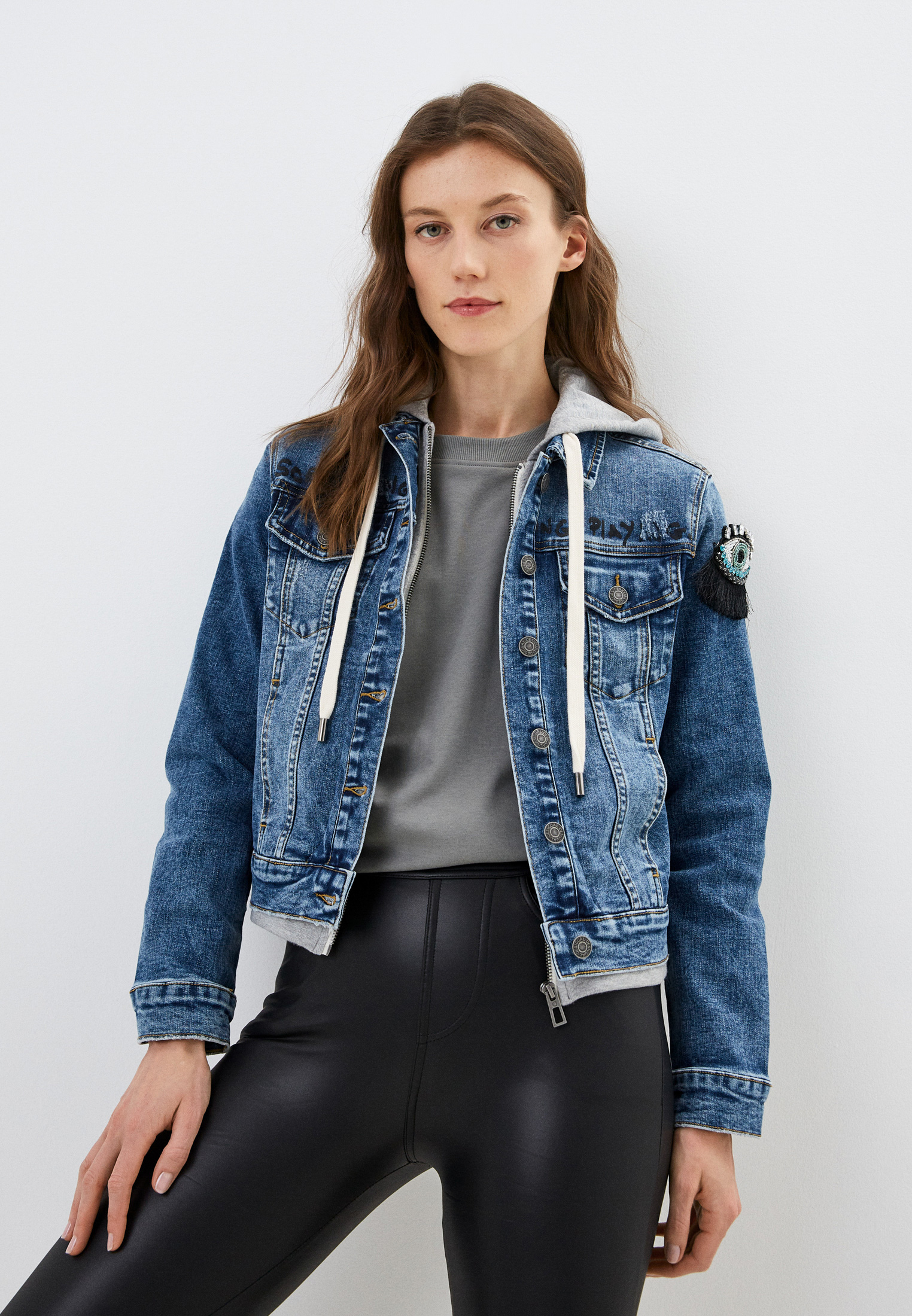 Куртка джинсовая Desigual, цвет: голубой, RTLACH882101 — купить в ...