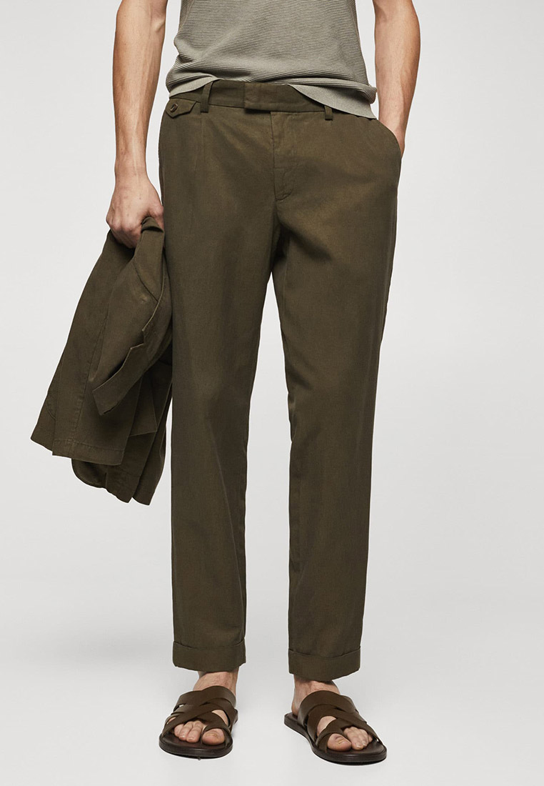 Брюки Mango Man DELAVE, цвет: хаки, RTLACJ331401 — купить в интернет ...