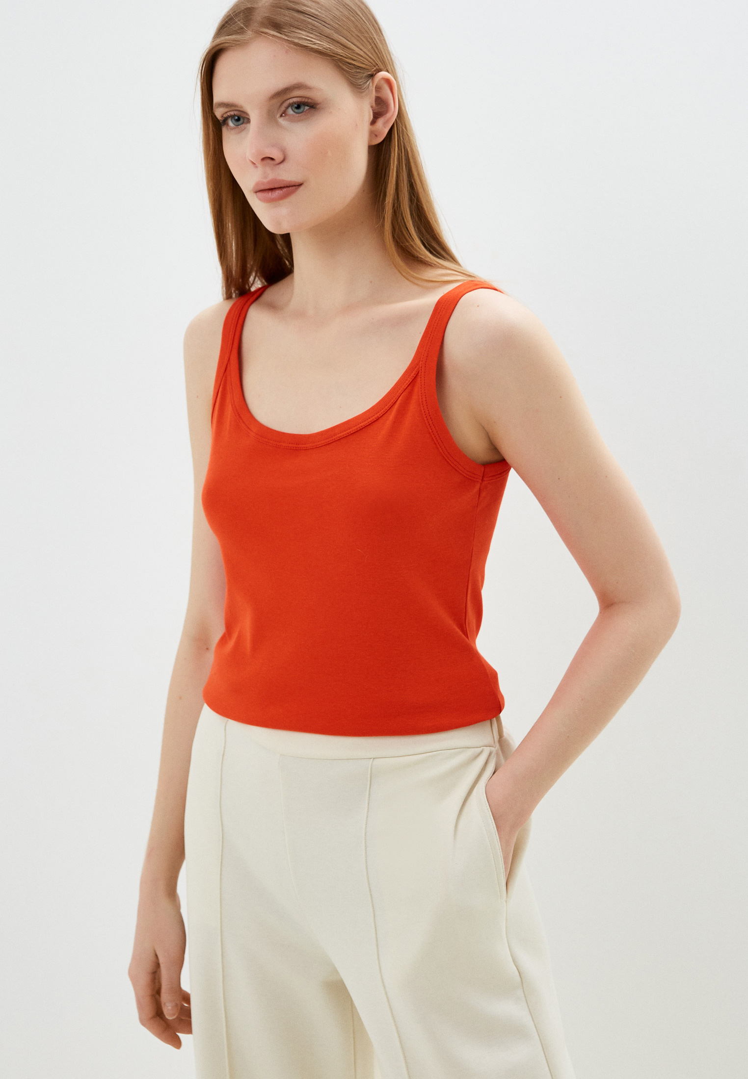 Майка United Colors of Benetton, цвет: оранжевый, RTLACJ790001 — купить ...