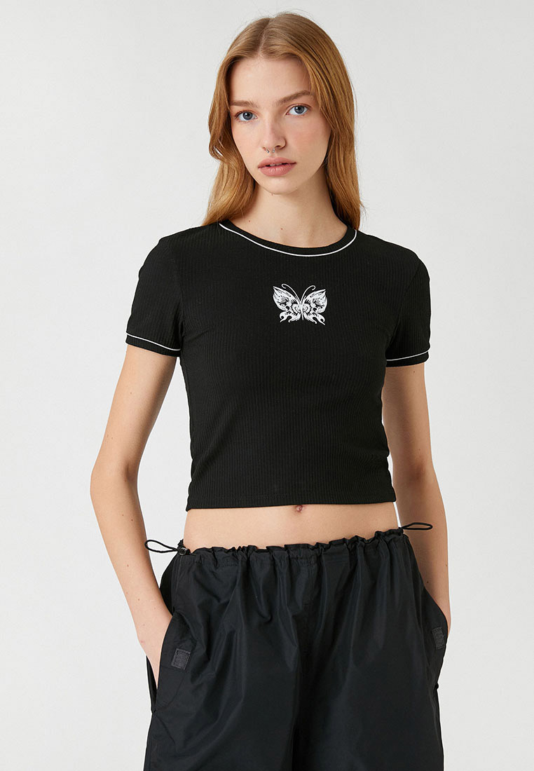 Футболка Koton, цвет: черный, RTLACJ852401 — купить в интернет-магазине ...