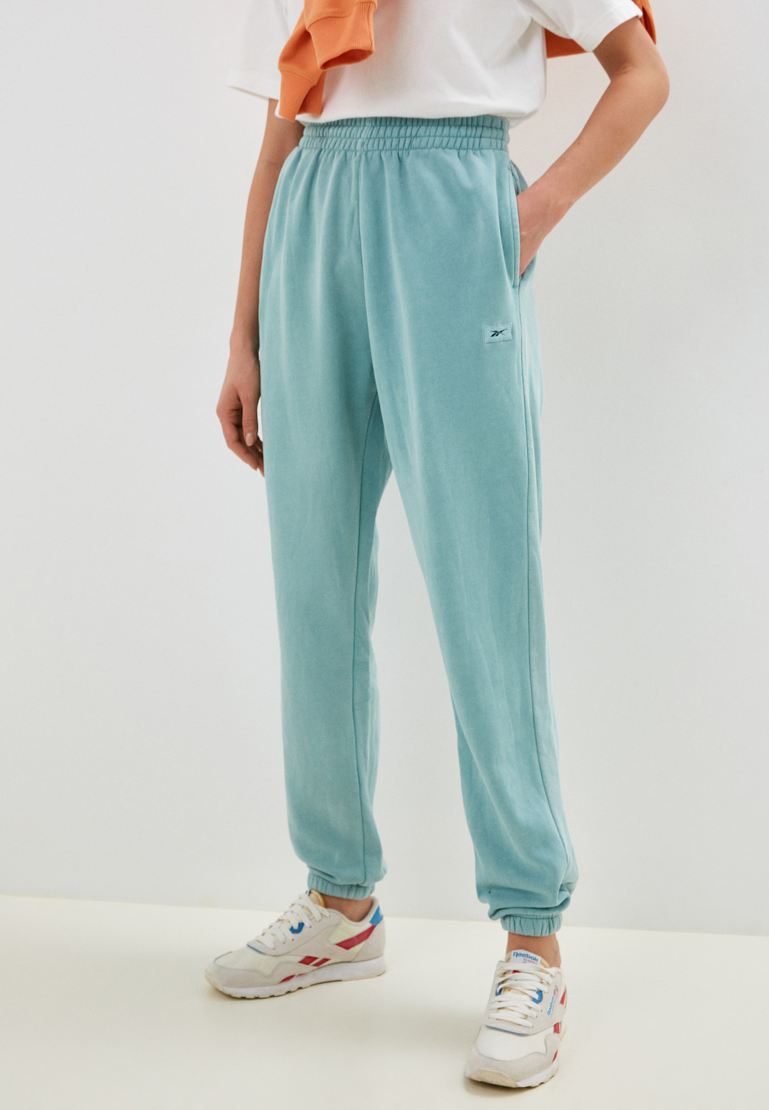 Брюки спортивные Reebok CL RBK ND FLEECE PANT, цвет: бирюзовый ...