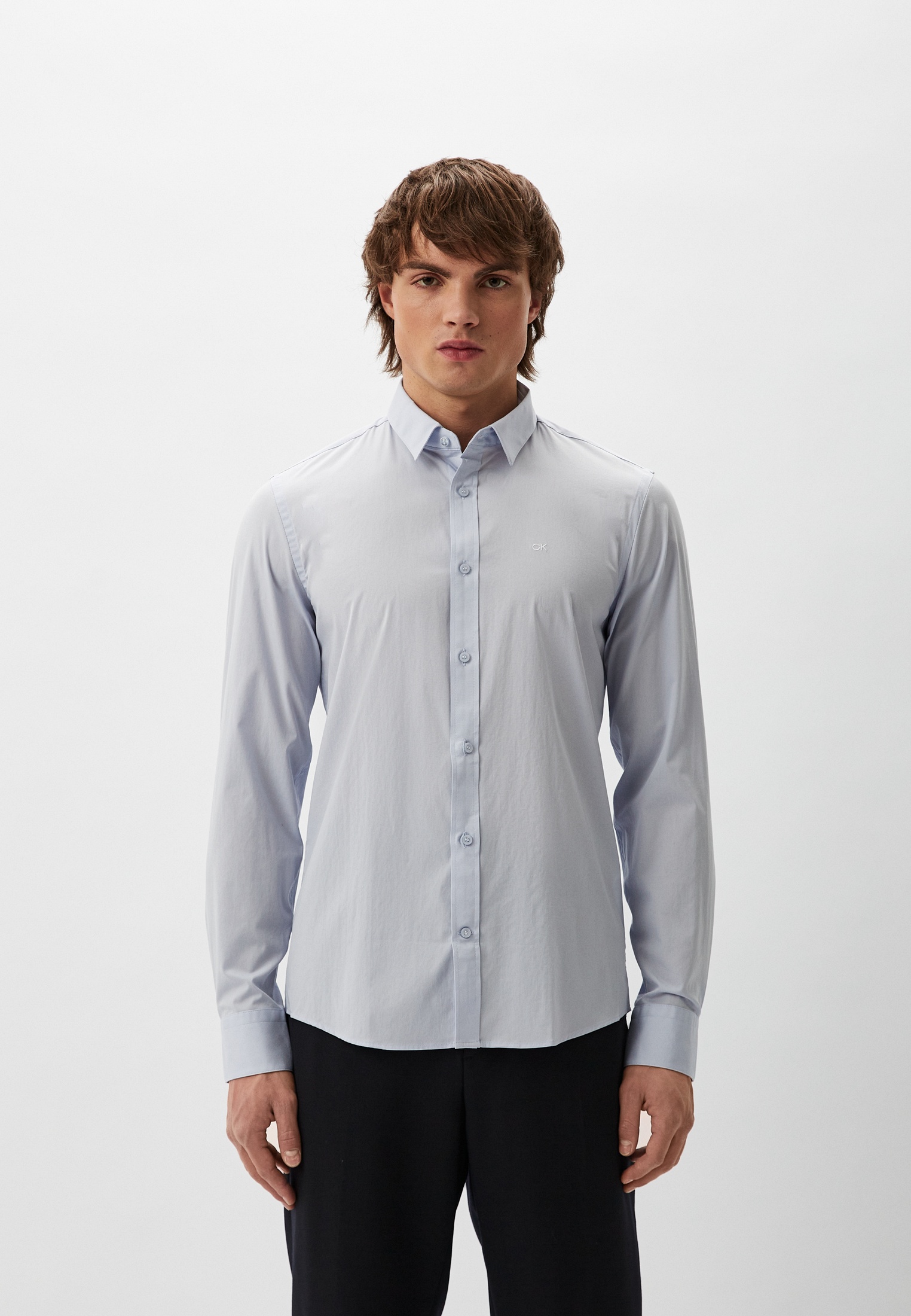 Рубашка Calvin Klein, цвет: голубой, RTLACK195904 — купить в интернет ...