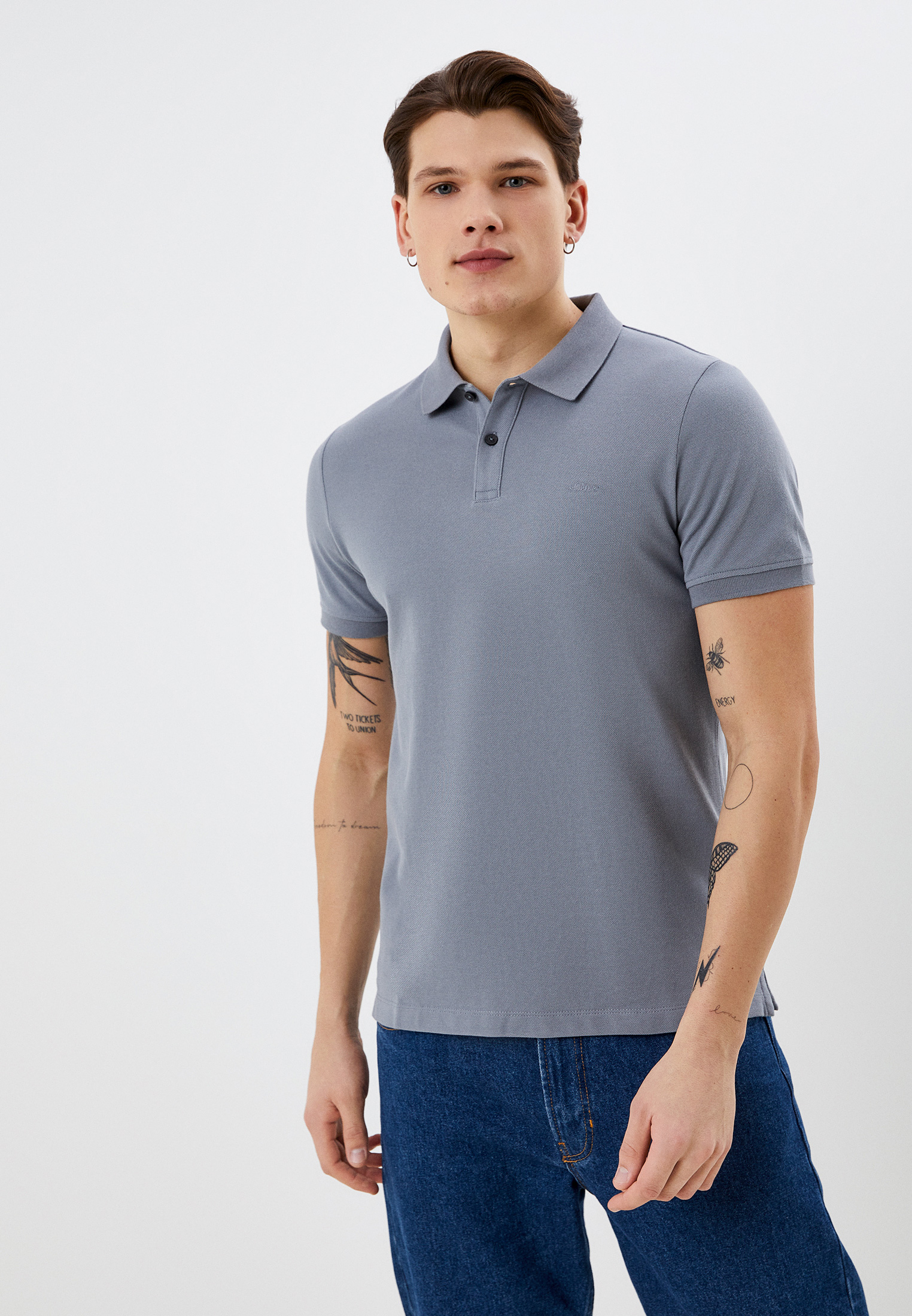 Поло s.Oliver, цвет: серый, RTLACK370501 — купить в интернет-магазине ...