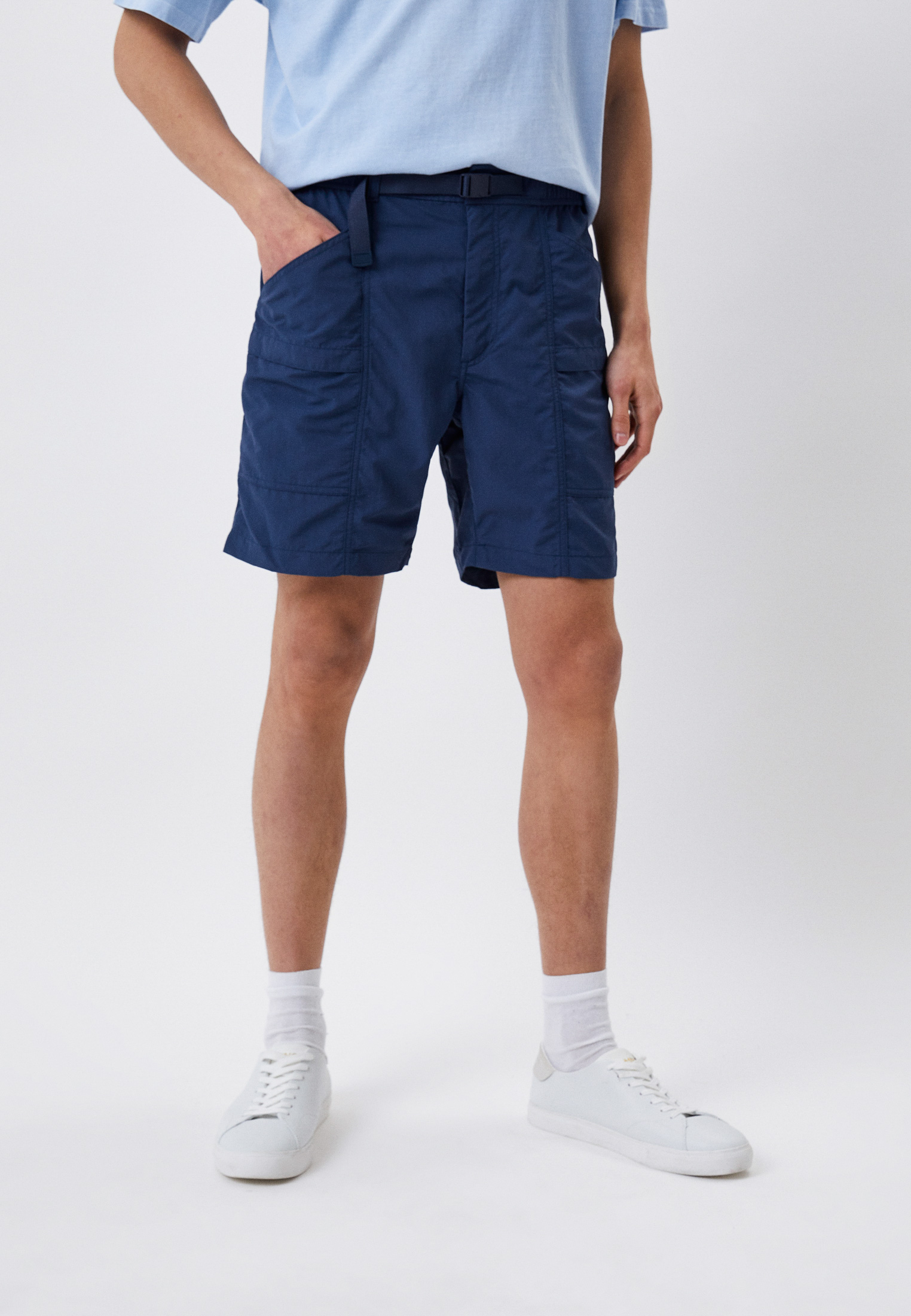Шорты UNIQLO из нейлона, цвет: синий, RTLACK375201 — купить в интернет ...