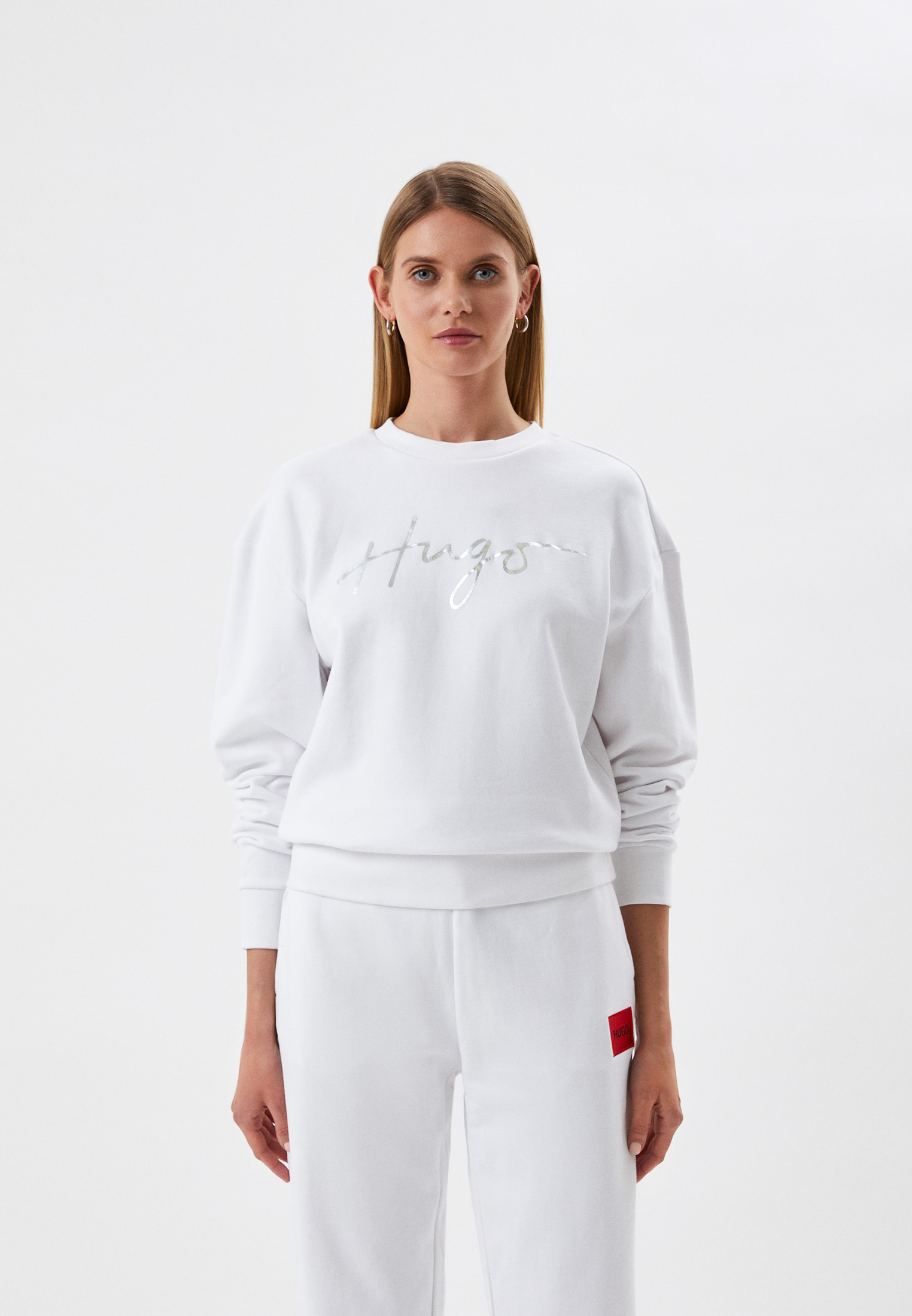 Свитшот Hugo, цвет: белый, RTLACK585201 — купить в интернет-магазине Lamoda