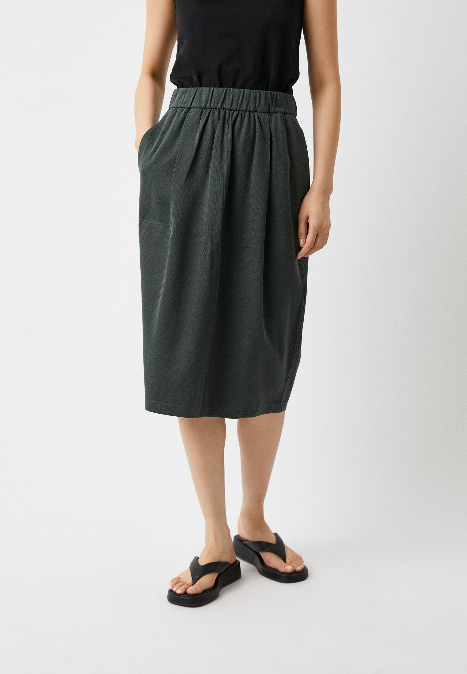 Юбка UNIQLO Uniqlo U, цвет: хаки, RTLACK759201 — купить в интернет ...