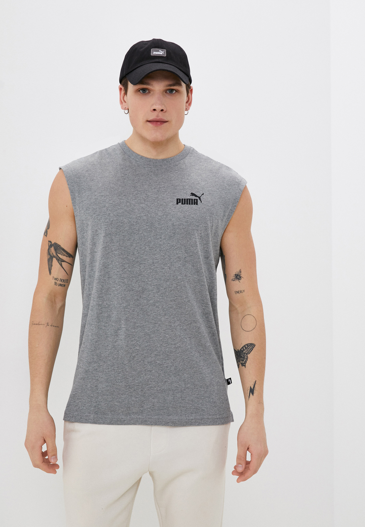 Майка PUMA ESS Sleeveless Tee Medium Gray Heather, цвет: серый ...