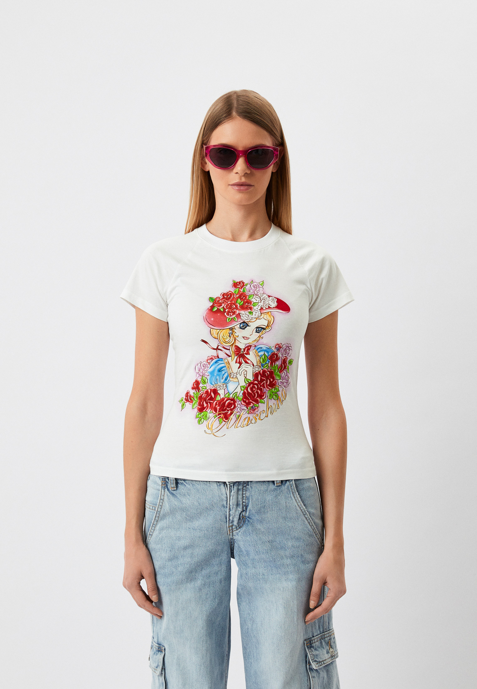 Футболка Moschino, цвет: белый, RTLACL142601 — купить в интернет ...
