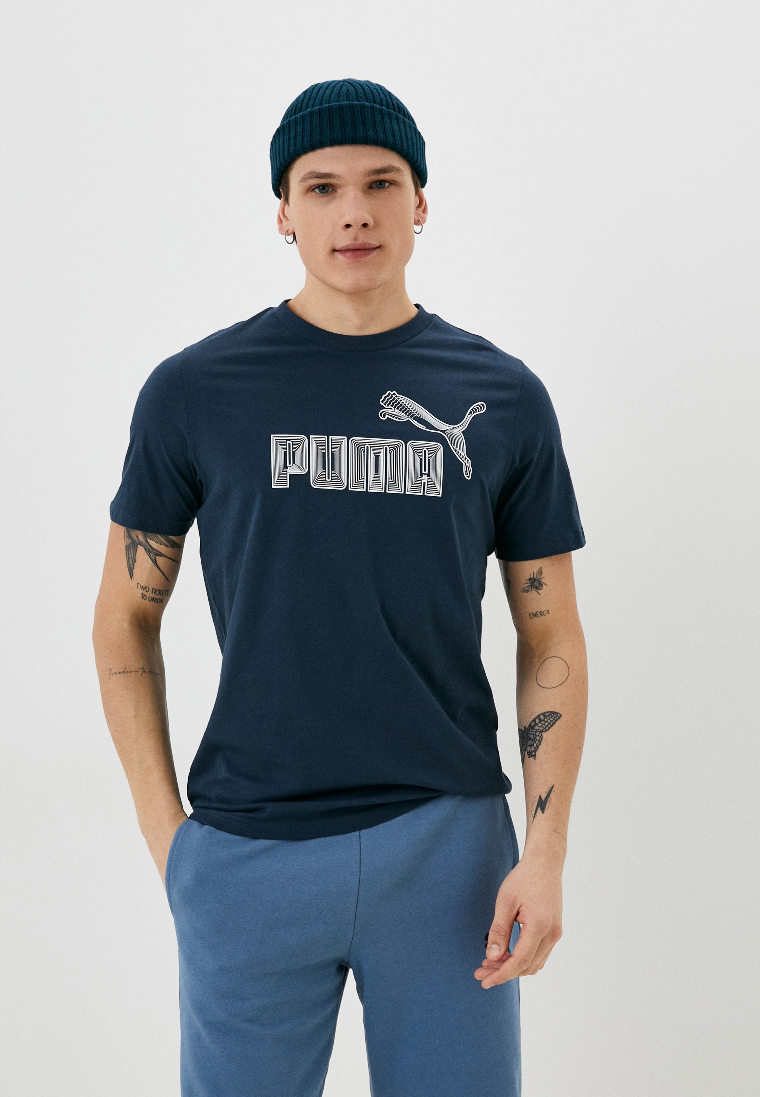 Футболка PUMA GRAPHICS No. 1 Logo Tee Dark Night, цвет: синий ...