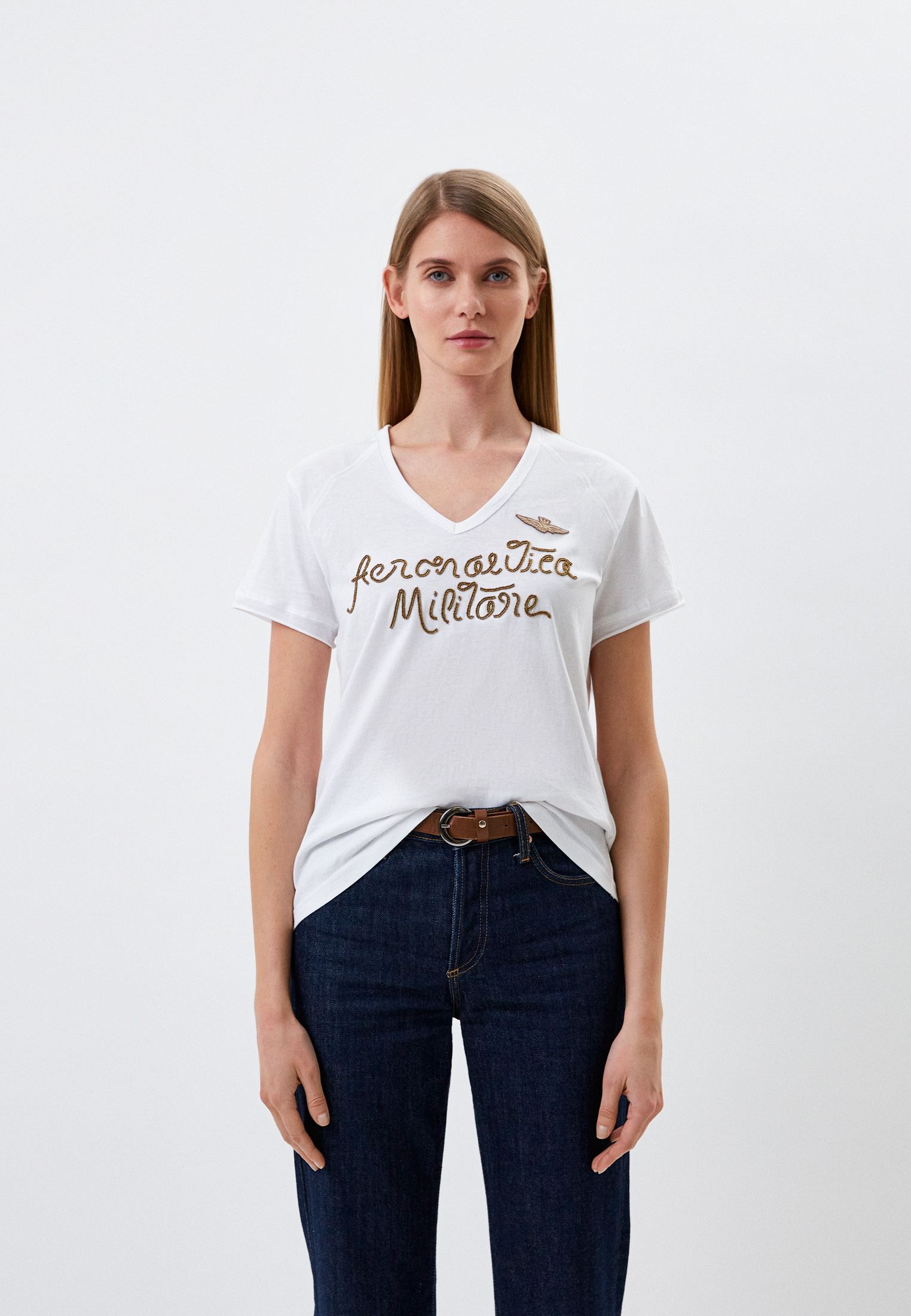 Футболка Aeronautica Militare, цвет: белый, RTLACL334801 — купить в ...