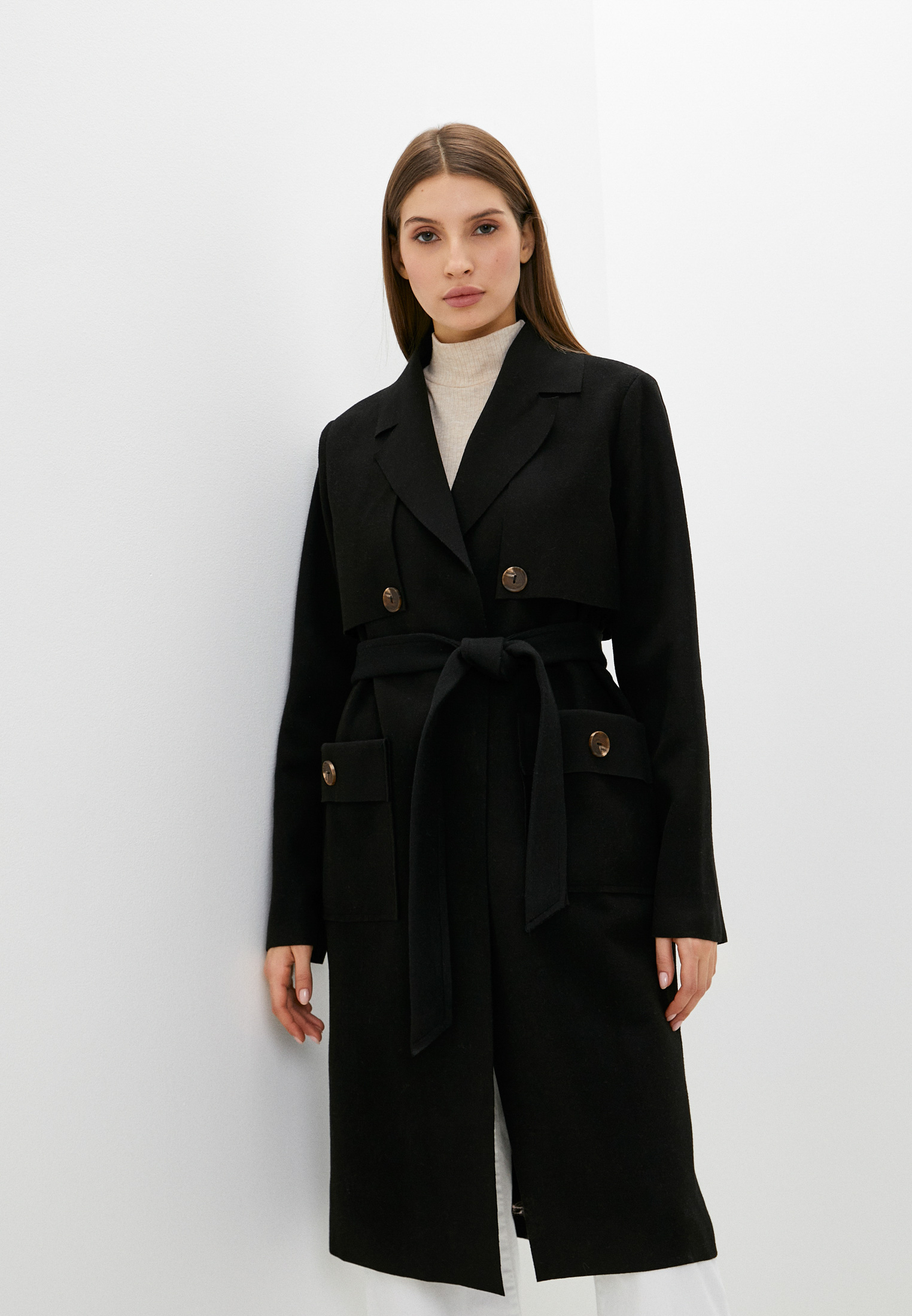 Пальто-халат Francesca Peretti, цвет: черный, RTLACL642501 — купить в ...