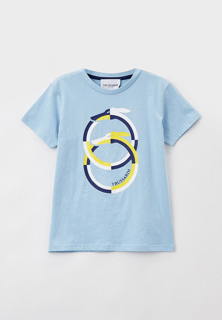 Футболка Trussardi Junior, цвет: голубой, RTLACM208401 — купить в ...