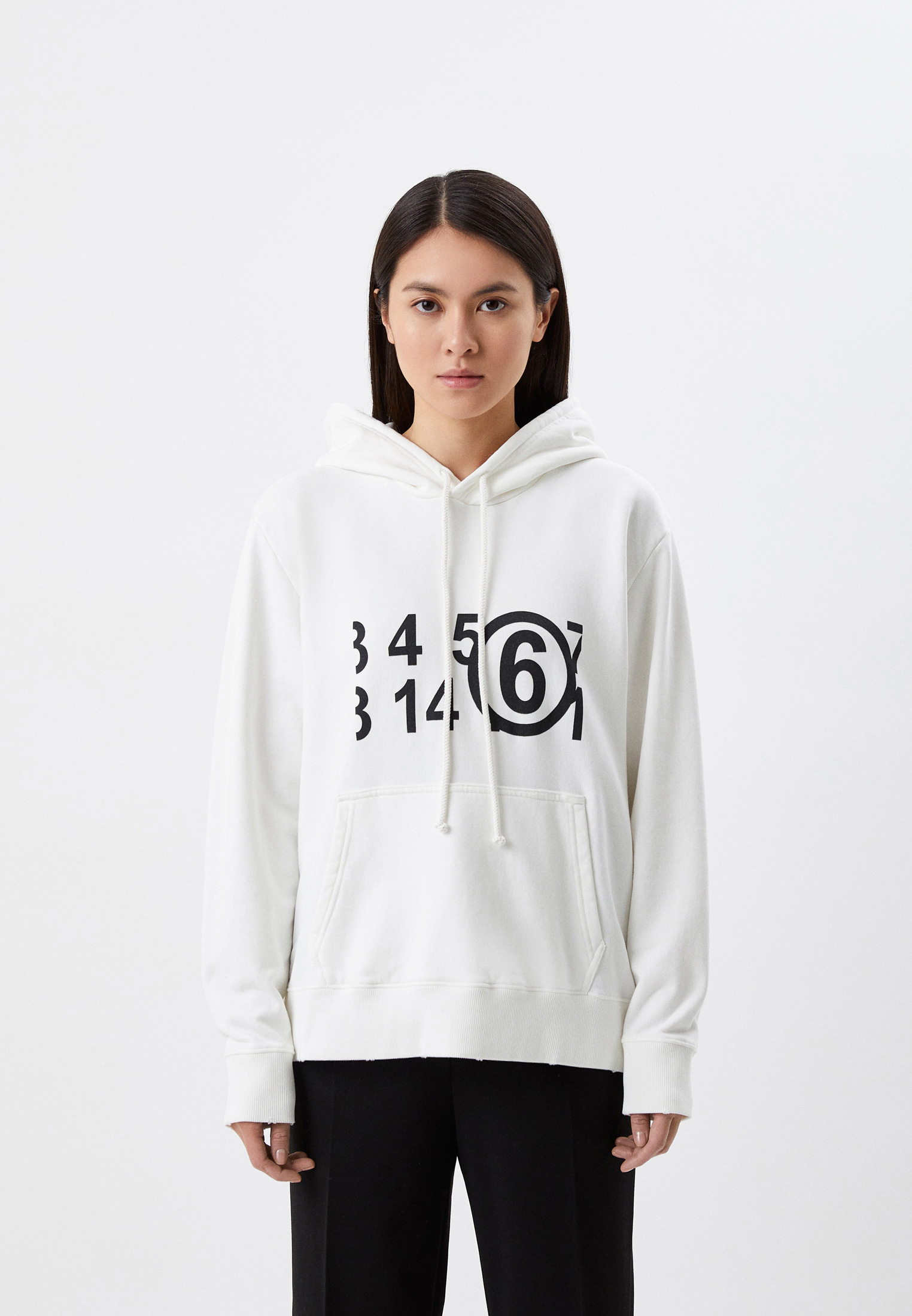 Худи MM6 Maison Margiela, цвет: белый, RTLACM431601 — купить в интернет ...