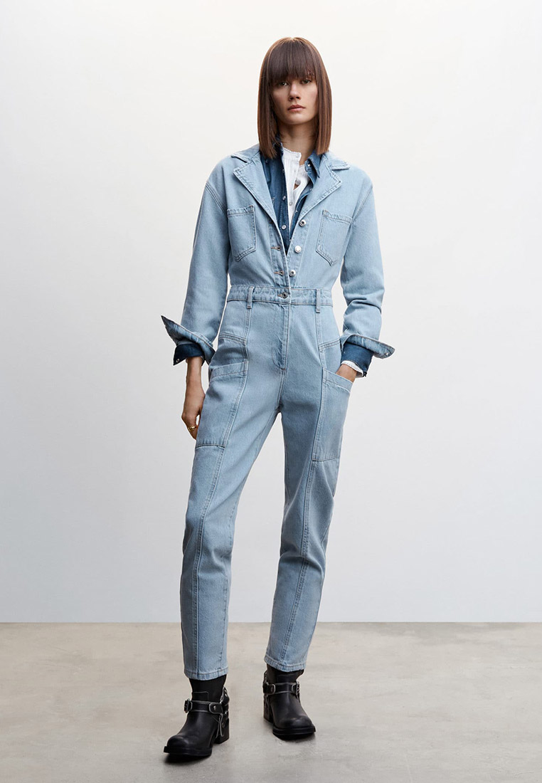 Комбинезон джинсовый Mango SUSAN, цвет: голубой, RTLACM681601 — купить ...