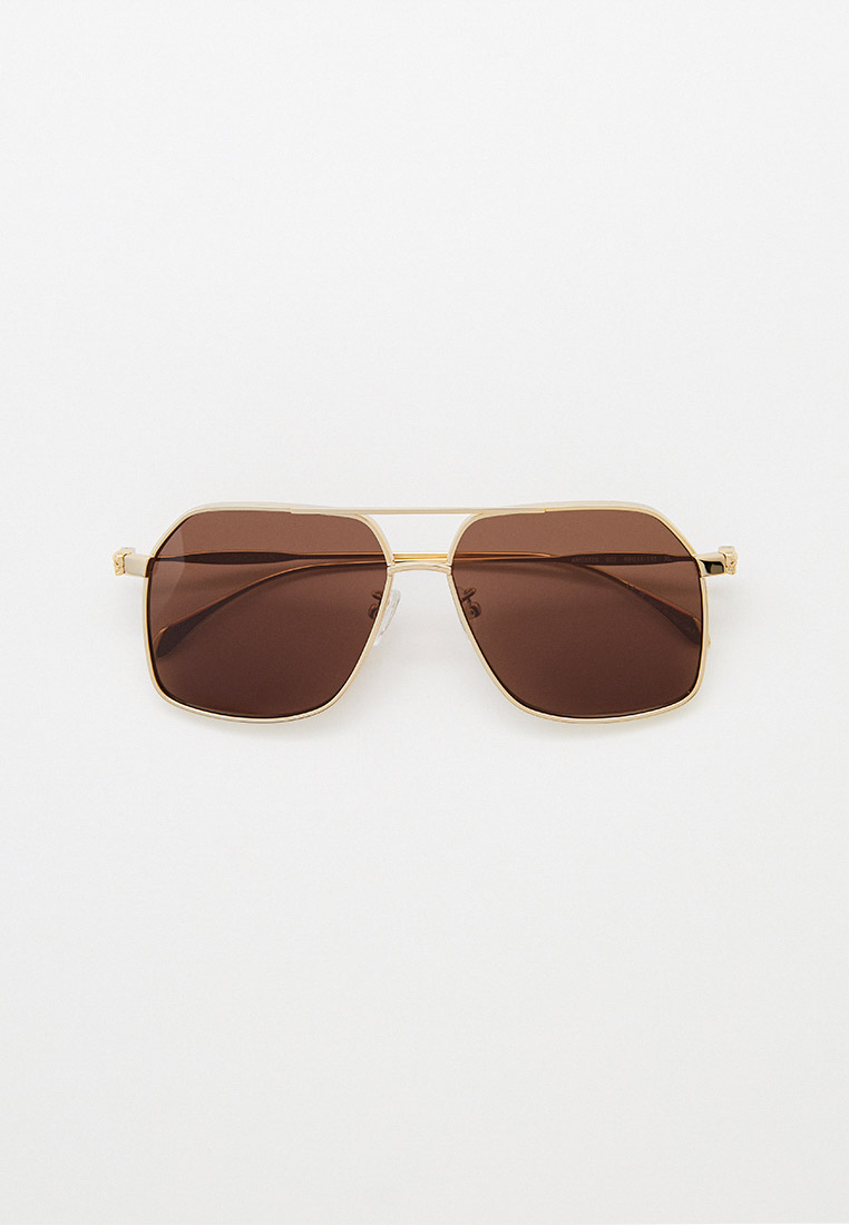 Очки солнцезащитные Alexander McQueen AM0372S 002, цвет: золотой ...