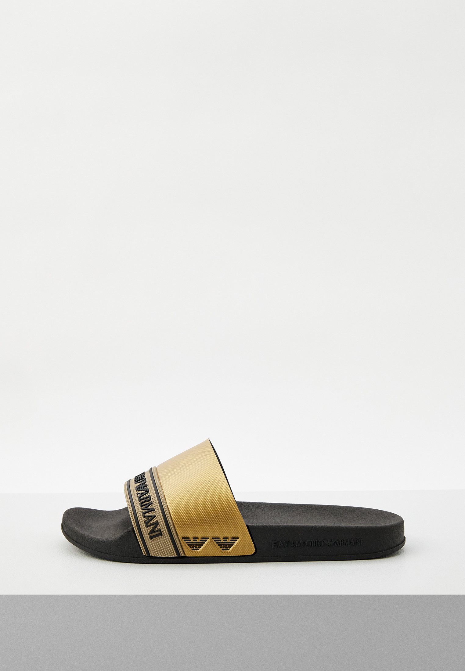 Сланцы EA7, цвет: золотой, RTLACP237802 — купить в интернет-магазине Lamoda