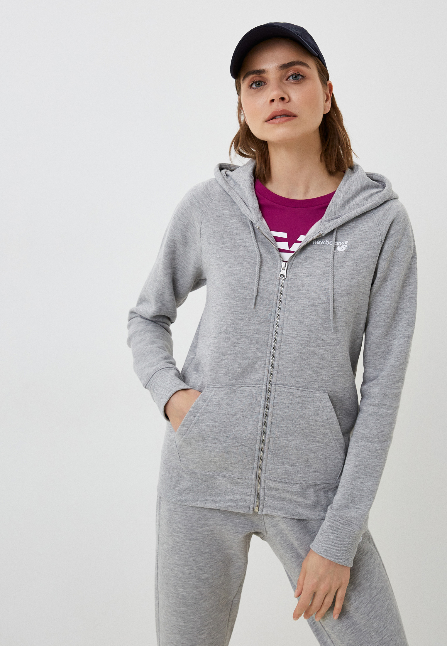 Толстовка New Balance, цвет: серый, RTLACP738301 — купить в интернет ...