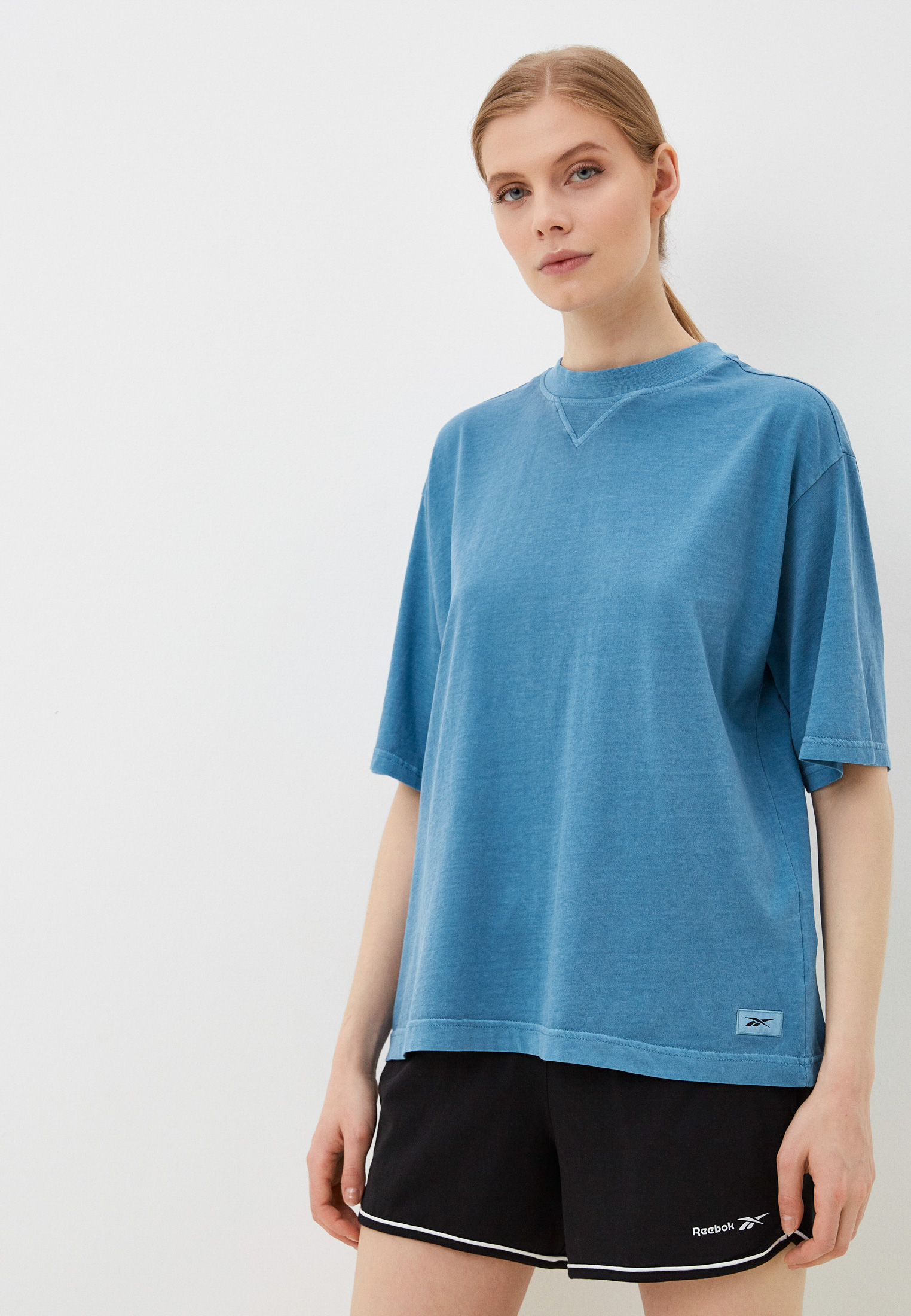 Футболка спортивная Reebok CL RBK ND BOXY TEE, цвет: голубой ...