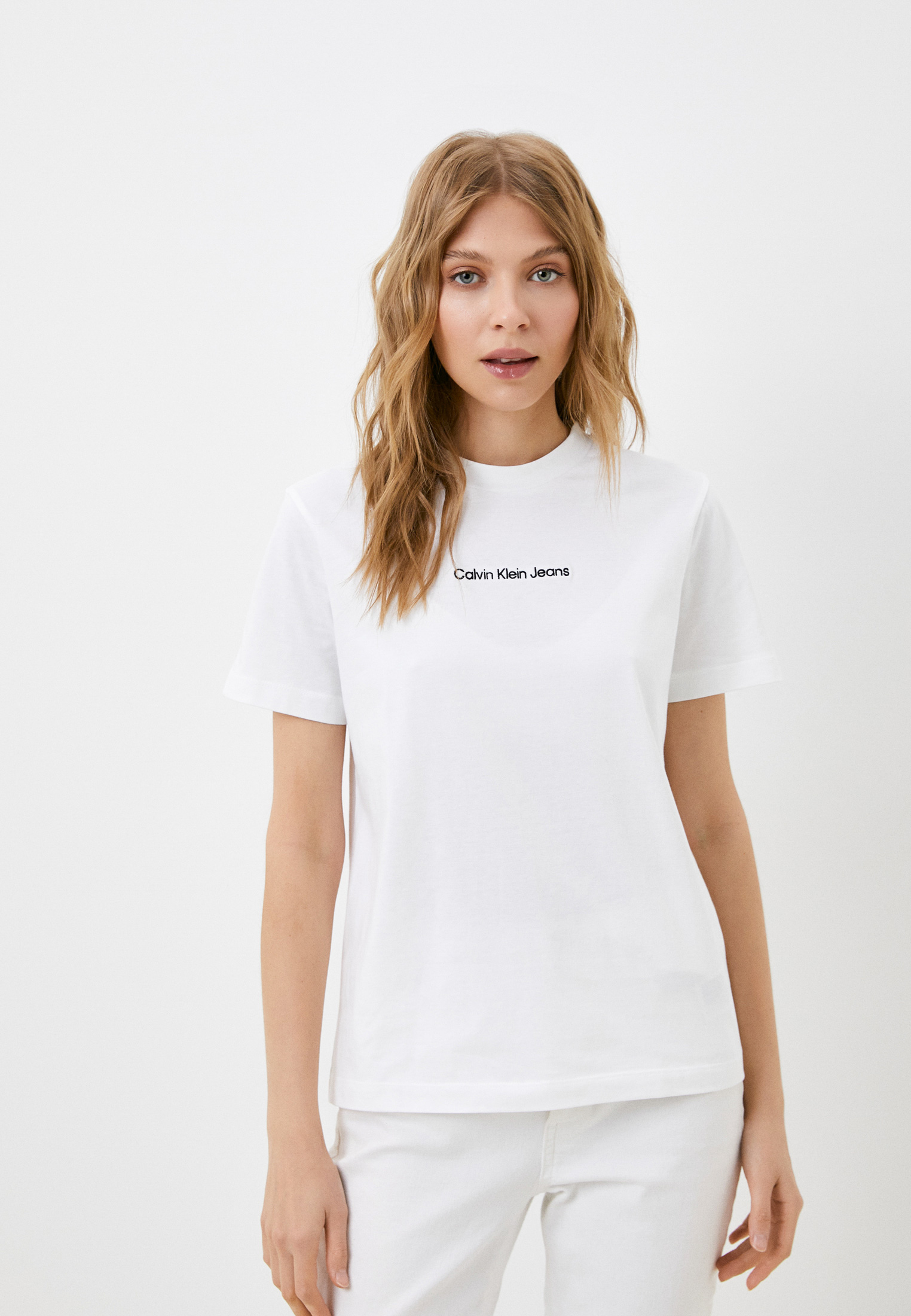 Футболка Calvin Klein Jeans, цвет: белый, RTLACQ745701 — купить в ...
