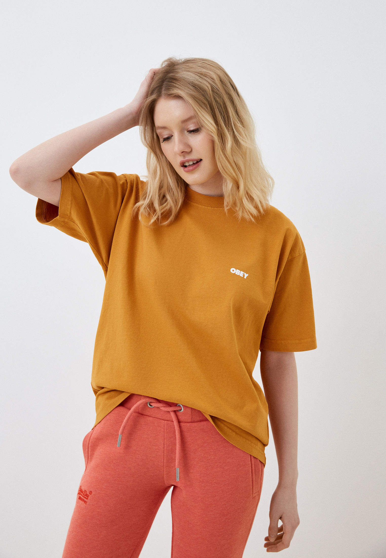 Футболка Obey, цвет: оранжевый, RTLACQ759101 — купить в интернет ...