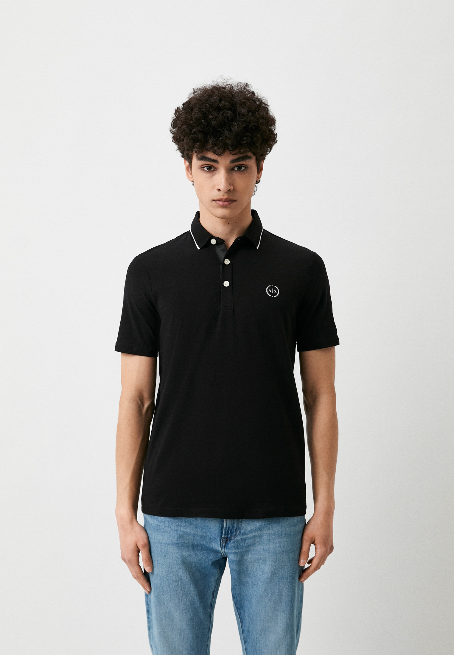 Поло Armani Exchange, цвет: черный, RTLACQ800501 — купить в интернет ...