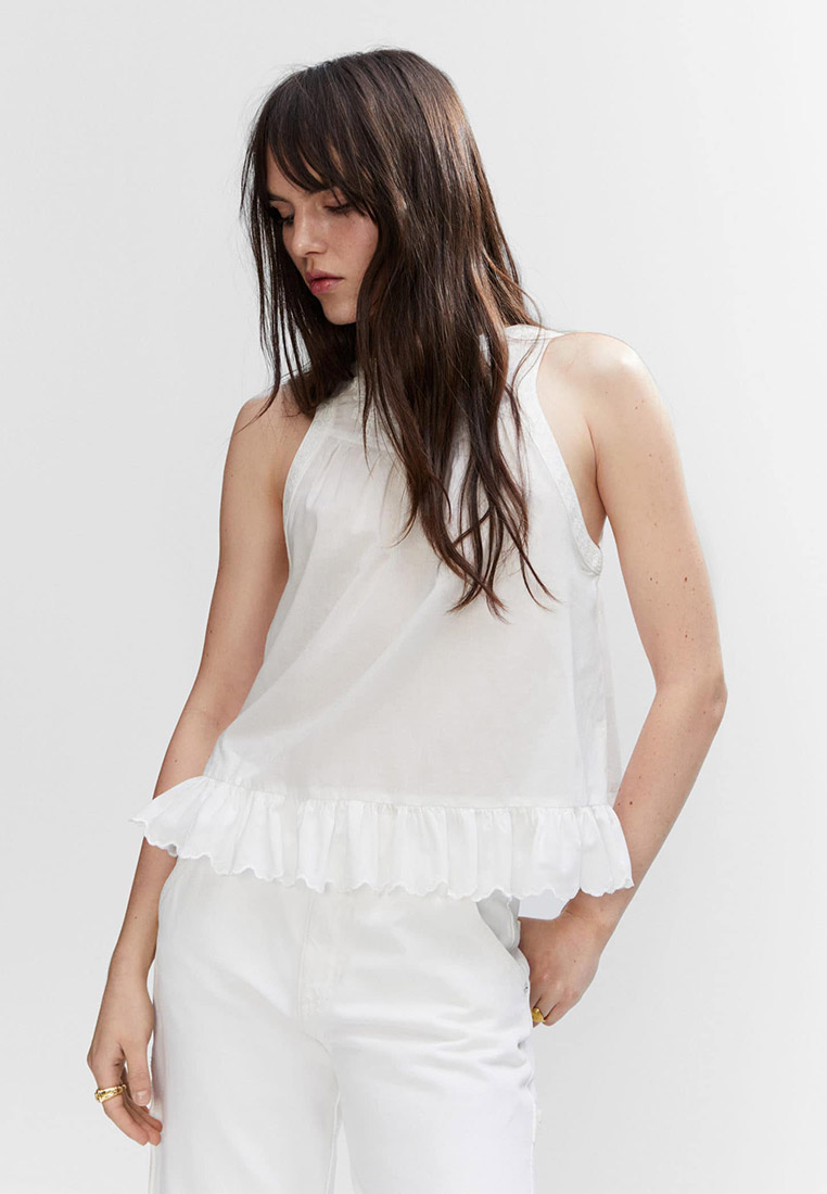 Блуза Mango MAY, цвет: белый, RTLACR589801 — купить в интернет-магазине ...