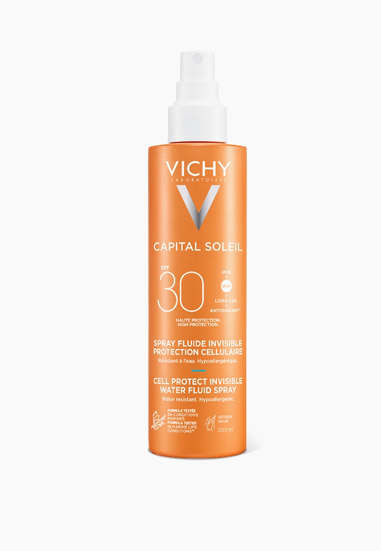 Флюид солнцезащитный Vichy водостойкий, в виде спрея, цвет: прозрачный ...