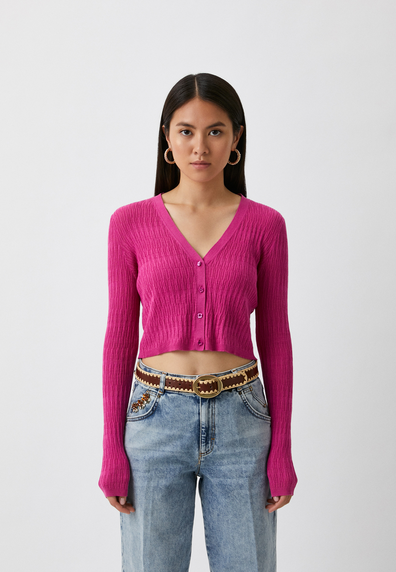 Кардиган Max&Co SILVIA, цвет: фуксия, RTLACS448601 — купить в интернет-магазине Lamoda