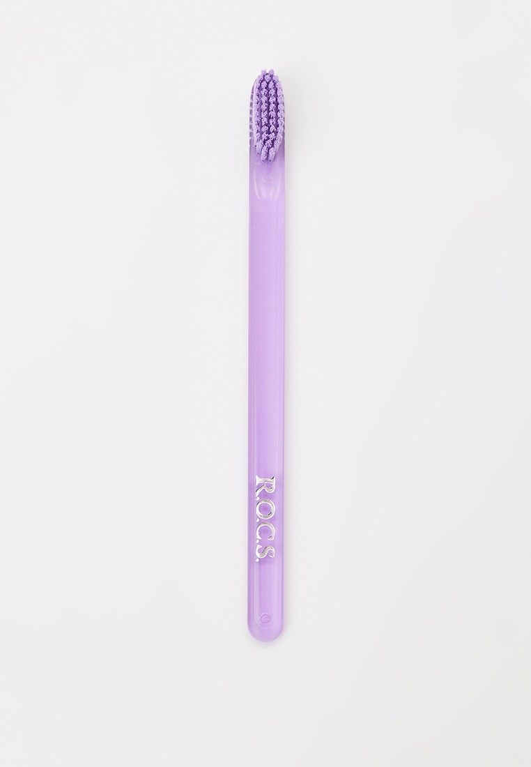 Зубная щетка R.O.C.S. Отбеливающая средняя, цвет: фиолетовый ...