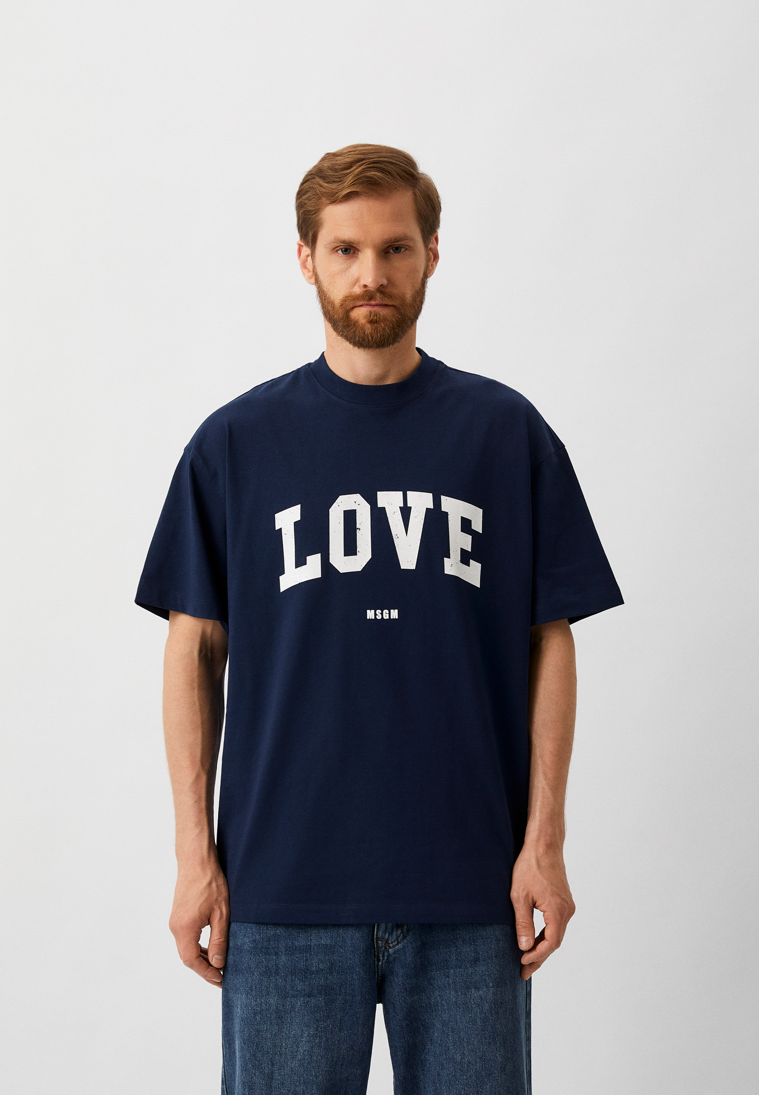 Футболка MSGM, цвет: синий, RTLACS962501 — купить в интернет-магазине ...