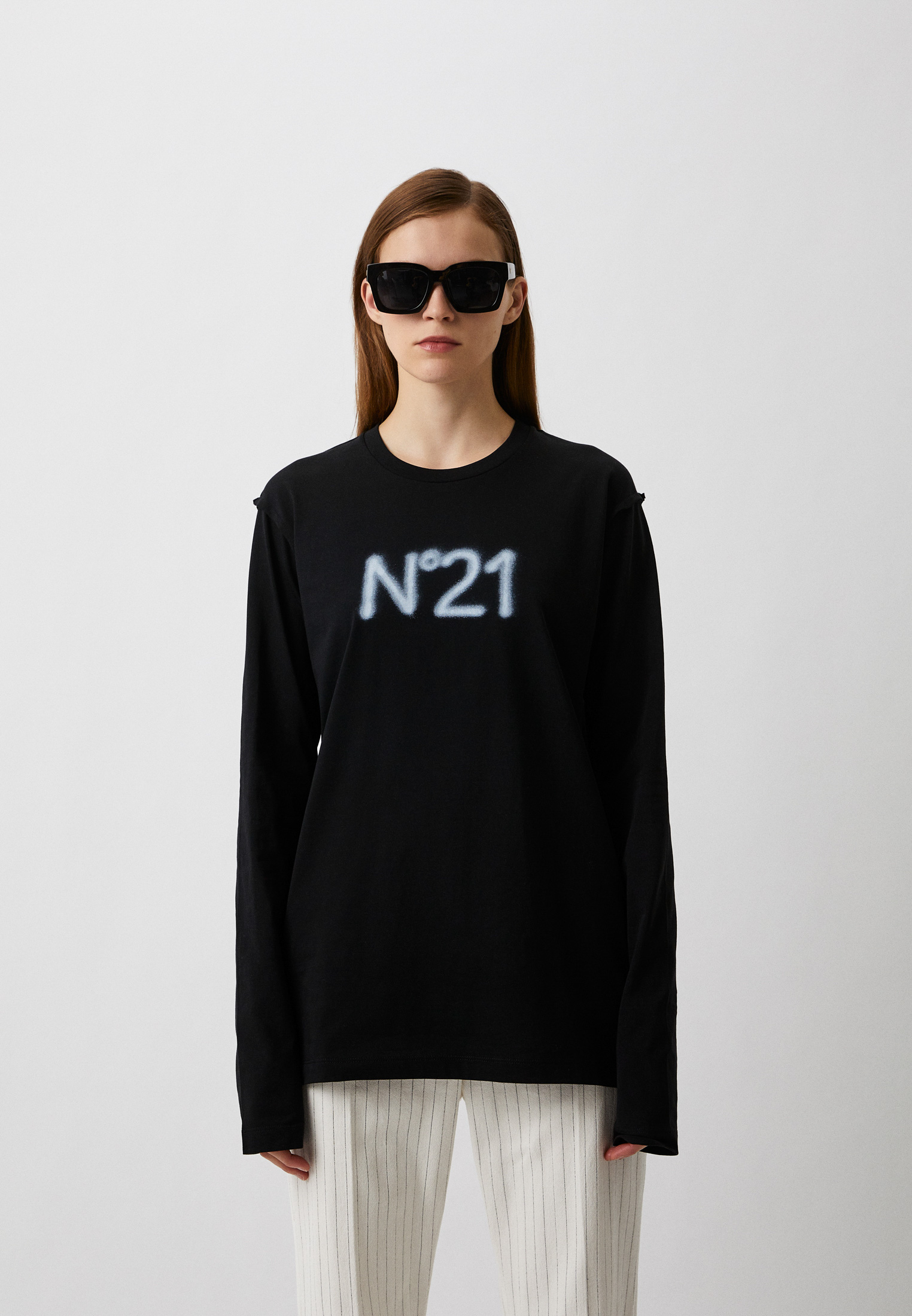 Лонгслив N21, цвет: черный, RTLACT397801 — купить в интернет-магазине Lamoda