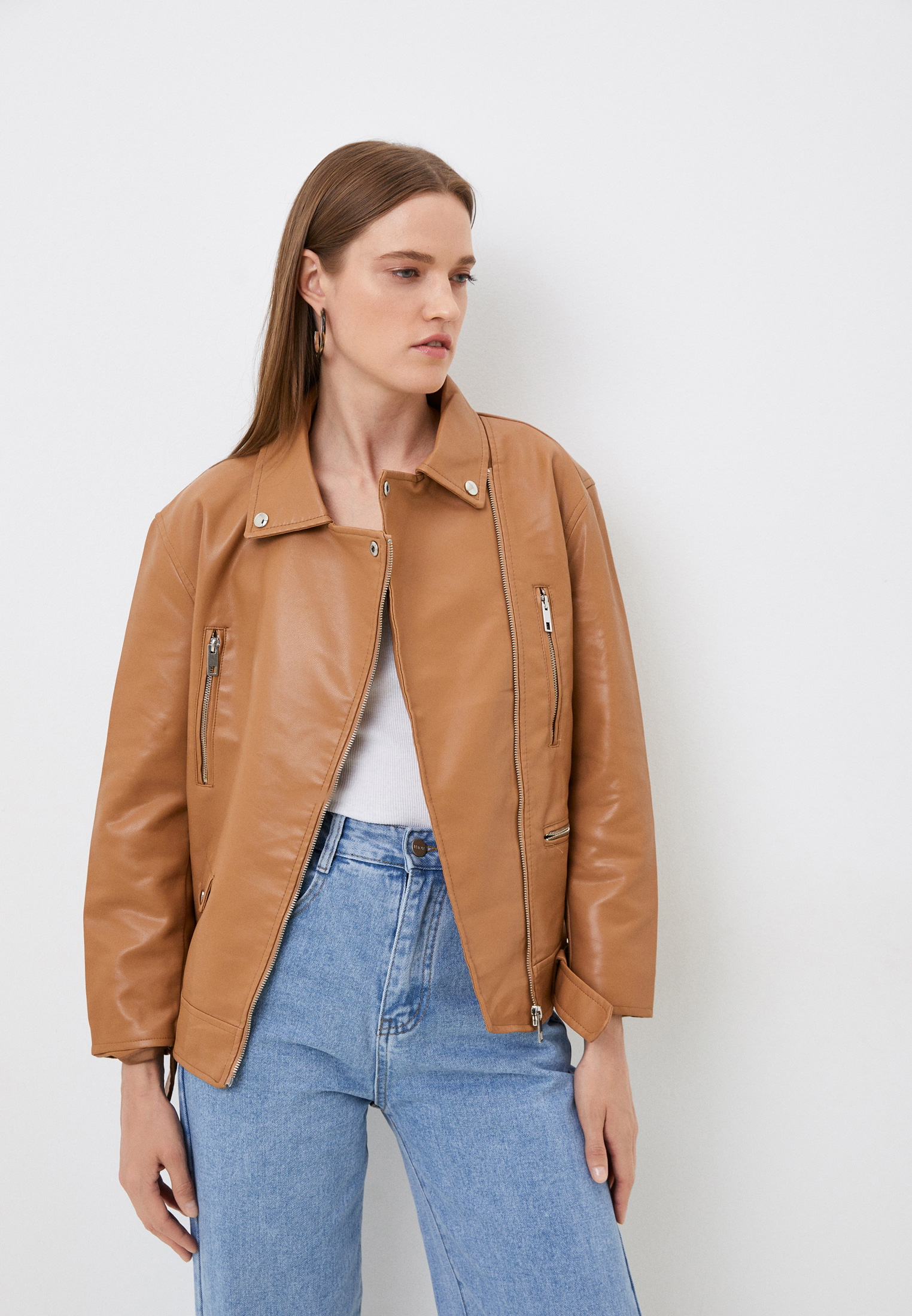 Куртка кожаная Miss Gabby, цвет: бежевый, RTLACT494601 — купить в ...