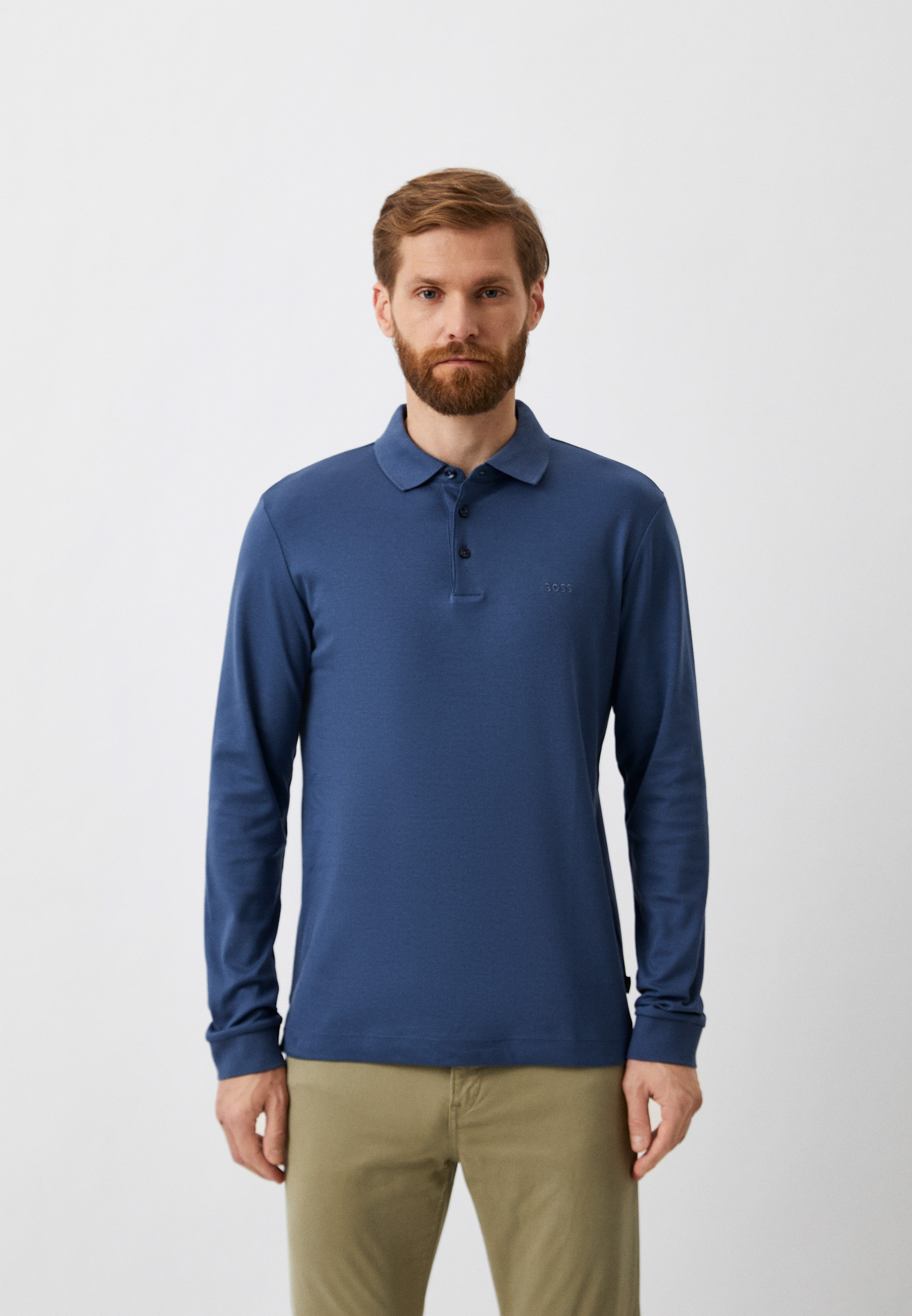 Поло Boss, цвет: синий, RTLACT900101 — купить в интернет-магазине Lamoda