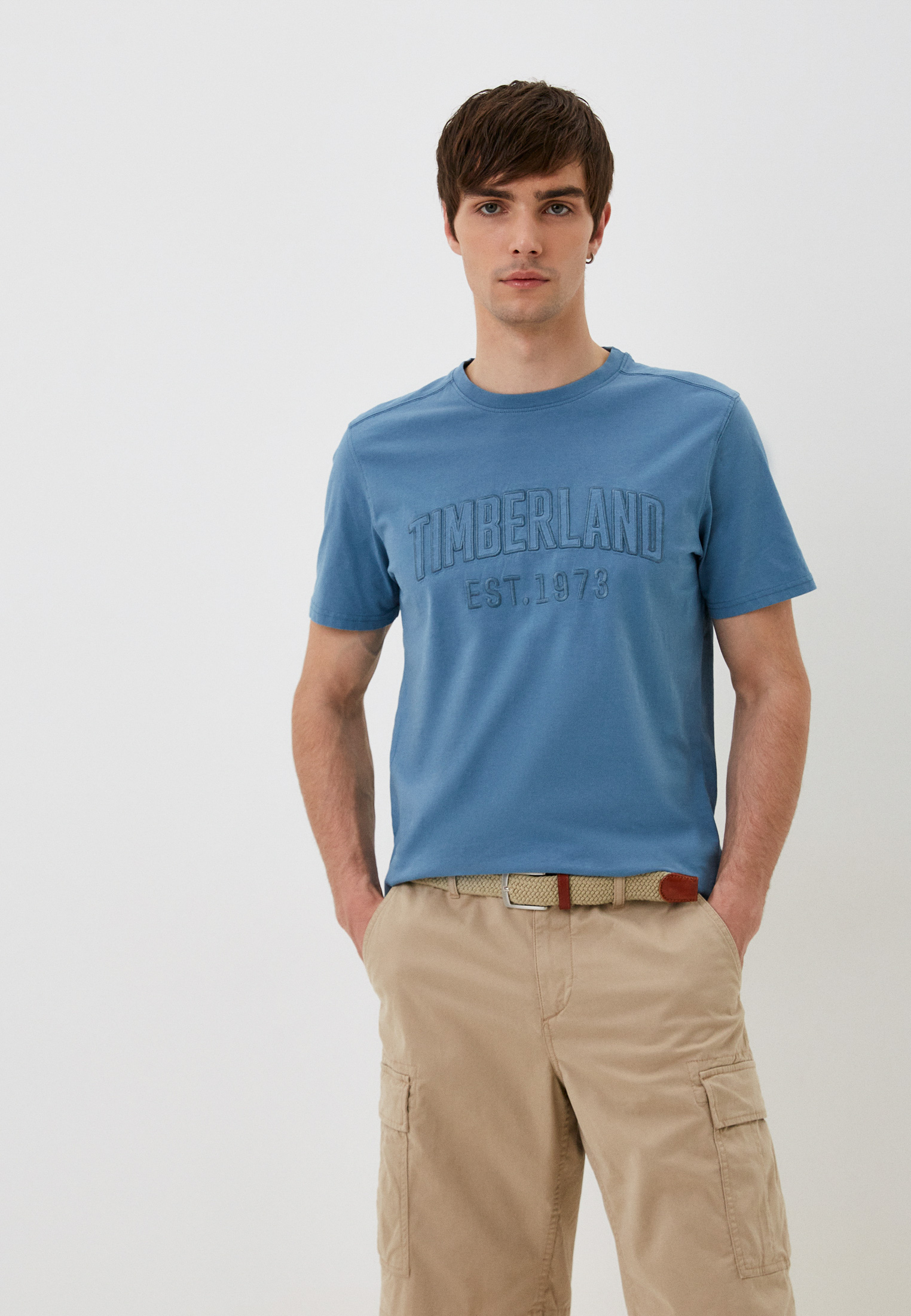 Футболка Timberland, цвет: голубой, RTLACU142601 — купить в интернет ...